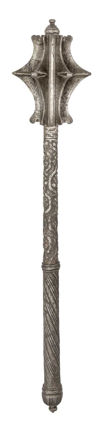 Lot 274 - A FINE MACE FORMED ENTIRELY OF STEEL, SECOND
