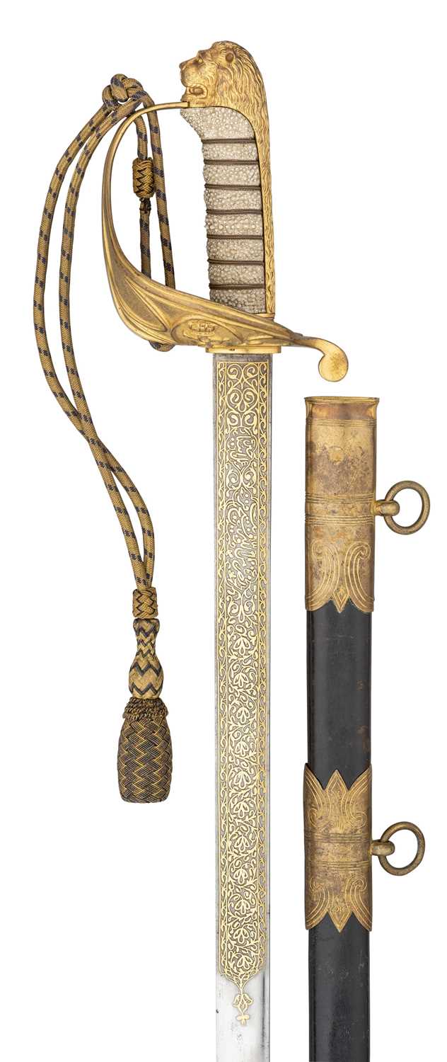 Lot 345 - AN 1827 PATTERN NAVAL OFFICER'S SWORD