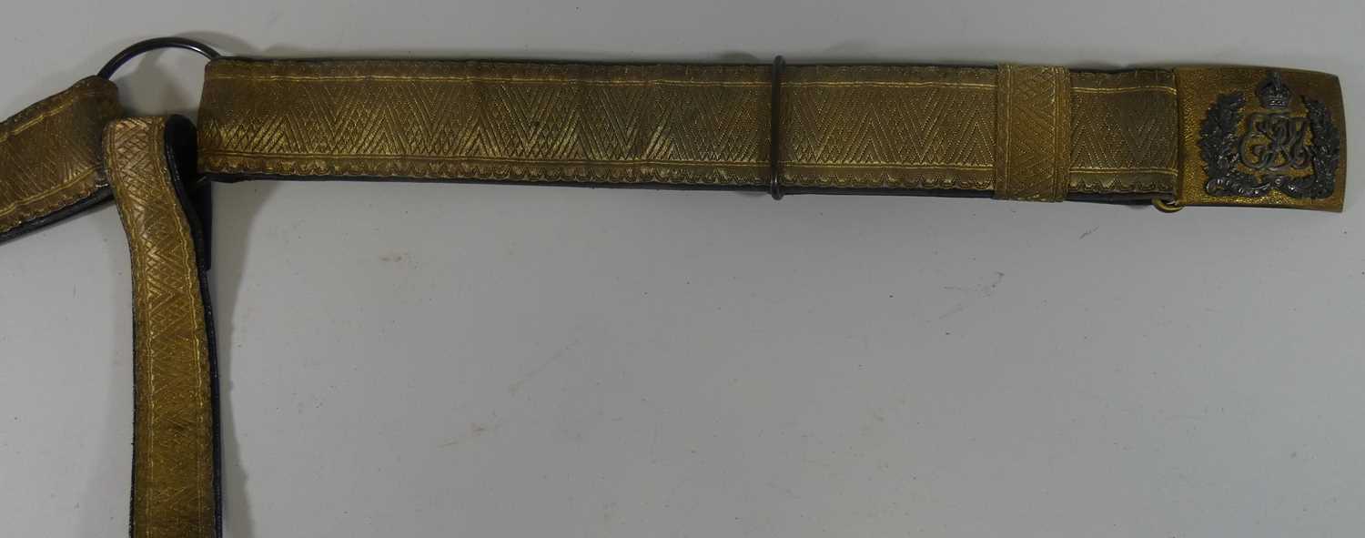 Lot 349 - AN EDWARDIAN OFFICER'S SWORD BELT OF THE