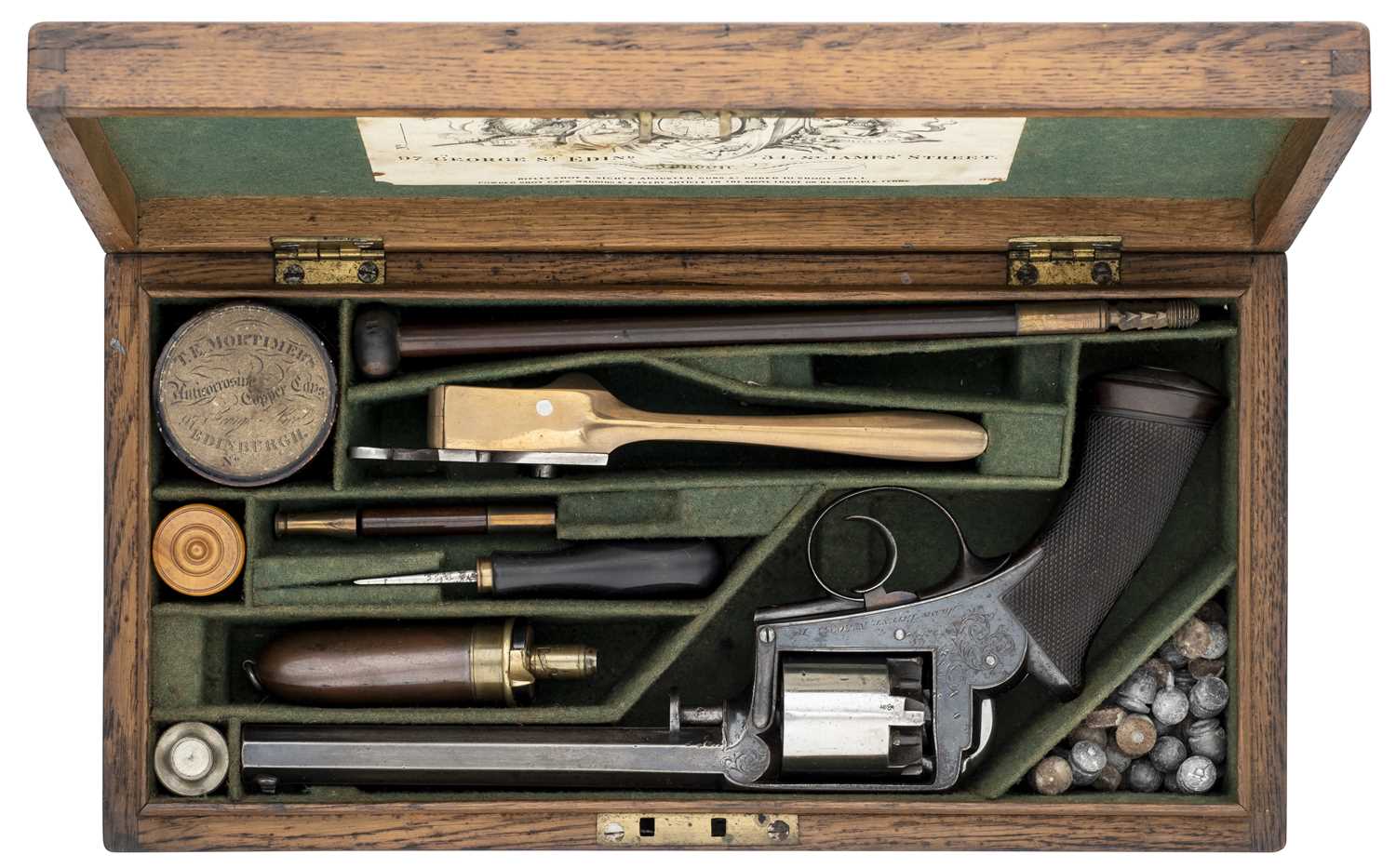 Lot 447 - A CASED 54 BORE ADAMS 1851 MODEL FIVE-SHOT