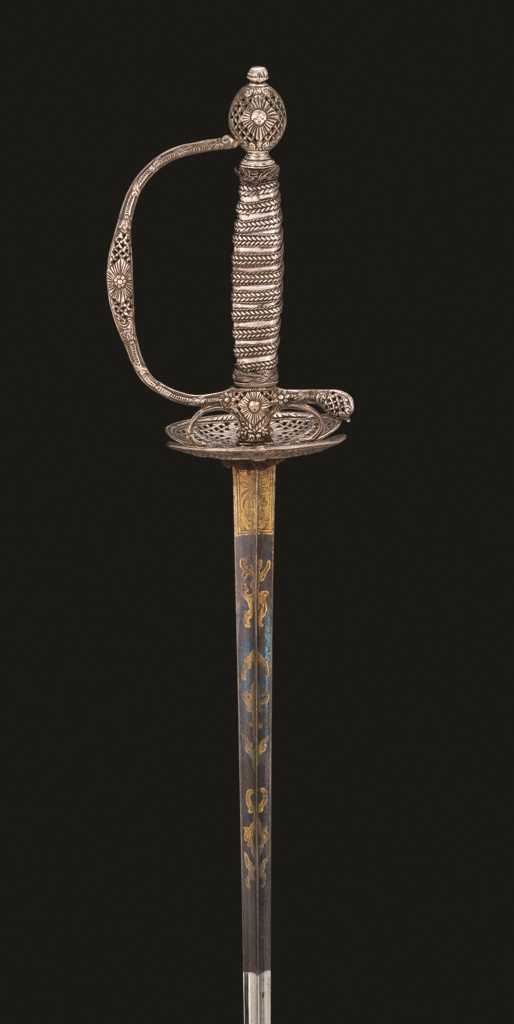 Lot 192 - A FRENCH SILVER-HILTED SMALL-SWORD