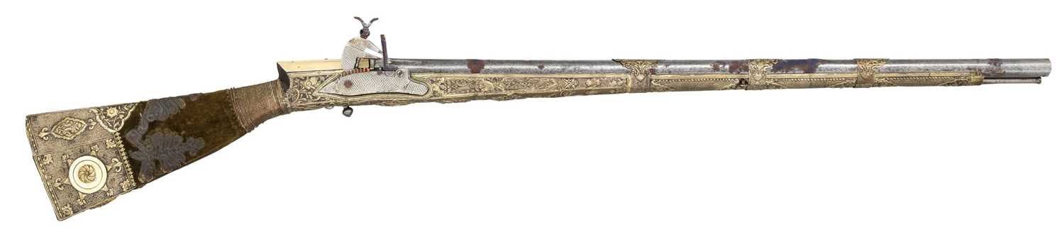 Lot 39 - â€¡ËœA 25 BORE OTTOMAN MIQUELET-LOCK GUN