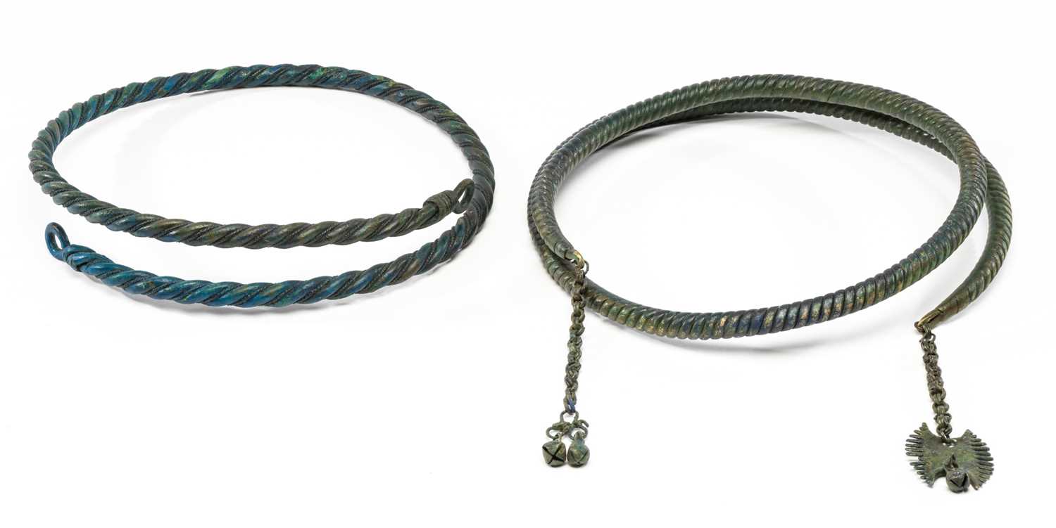 Lot 208 - TEN BRONZE NECK RINGS, BALTIC, 9TH TO 13TH