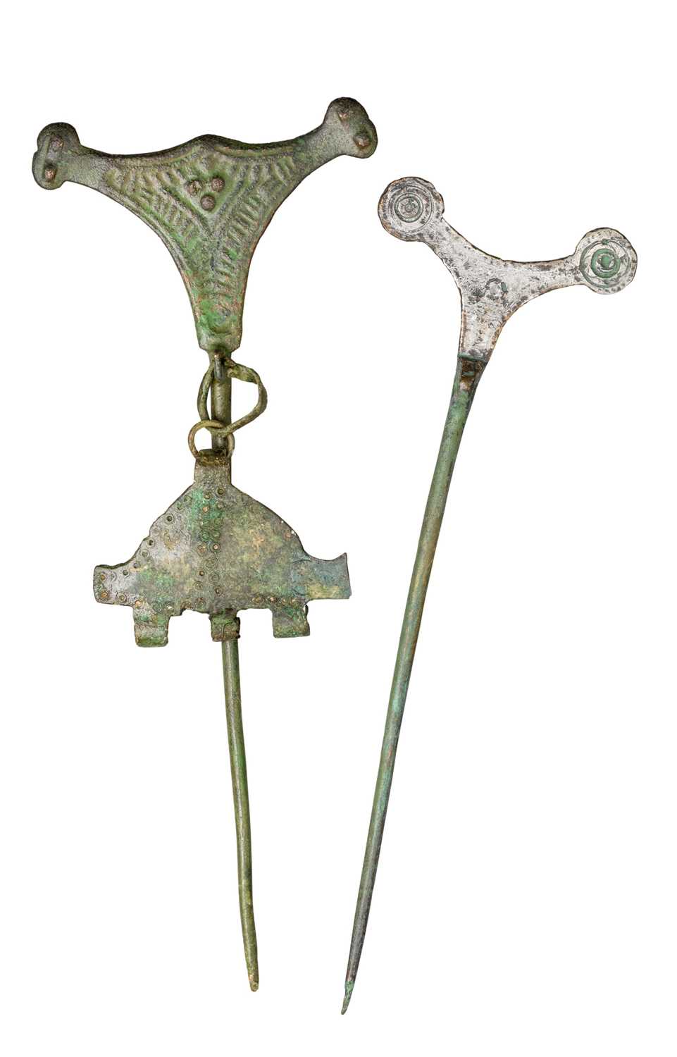 Lot 216 - SIX BRONZE CLOTHING PINS, BALTIC, 8TH/9TH