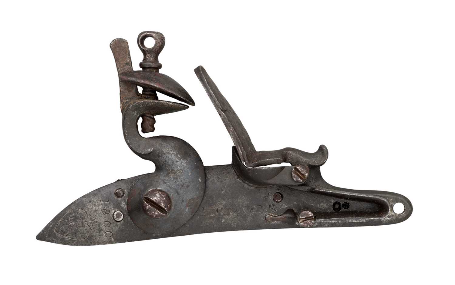 Lot 349 - â€¡A DETACHED FLINTLOCK FOR AN EAST INDIAN