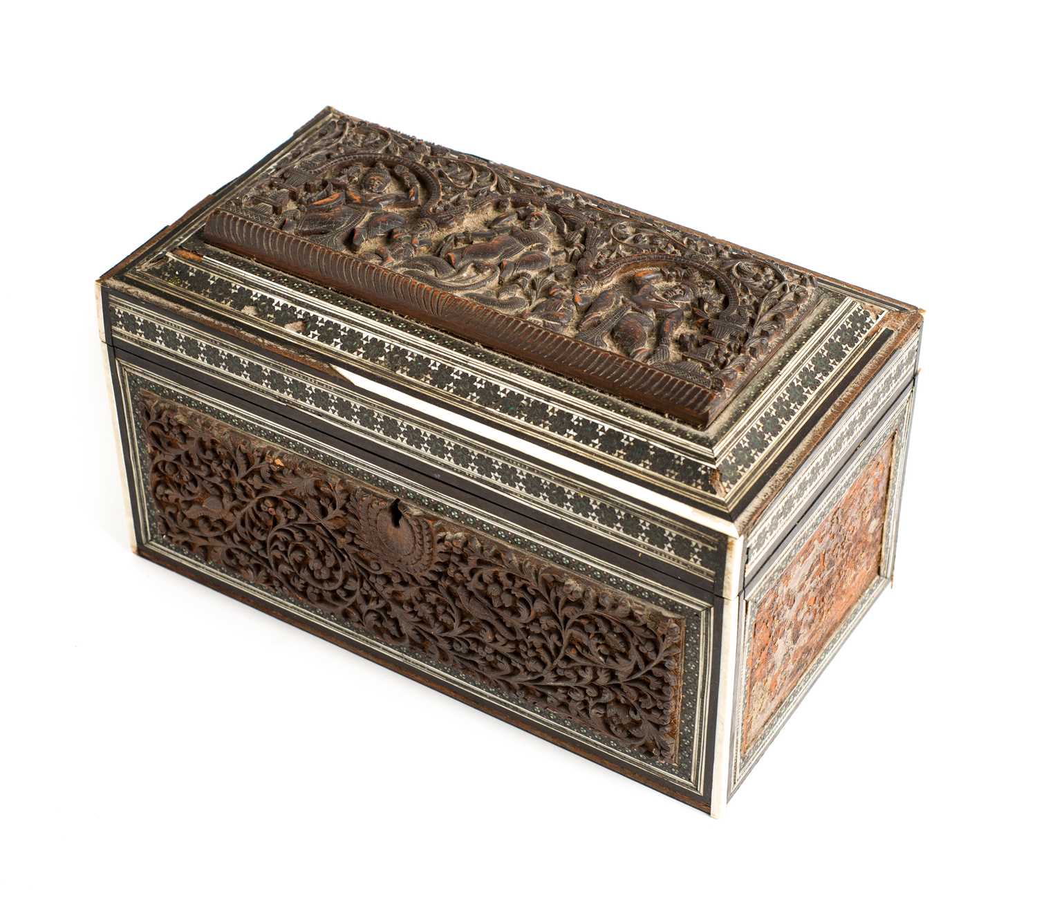 Lot 186 - ËœAN ANGLO-INDIAN TEA-CADDY