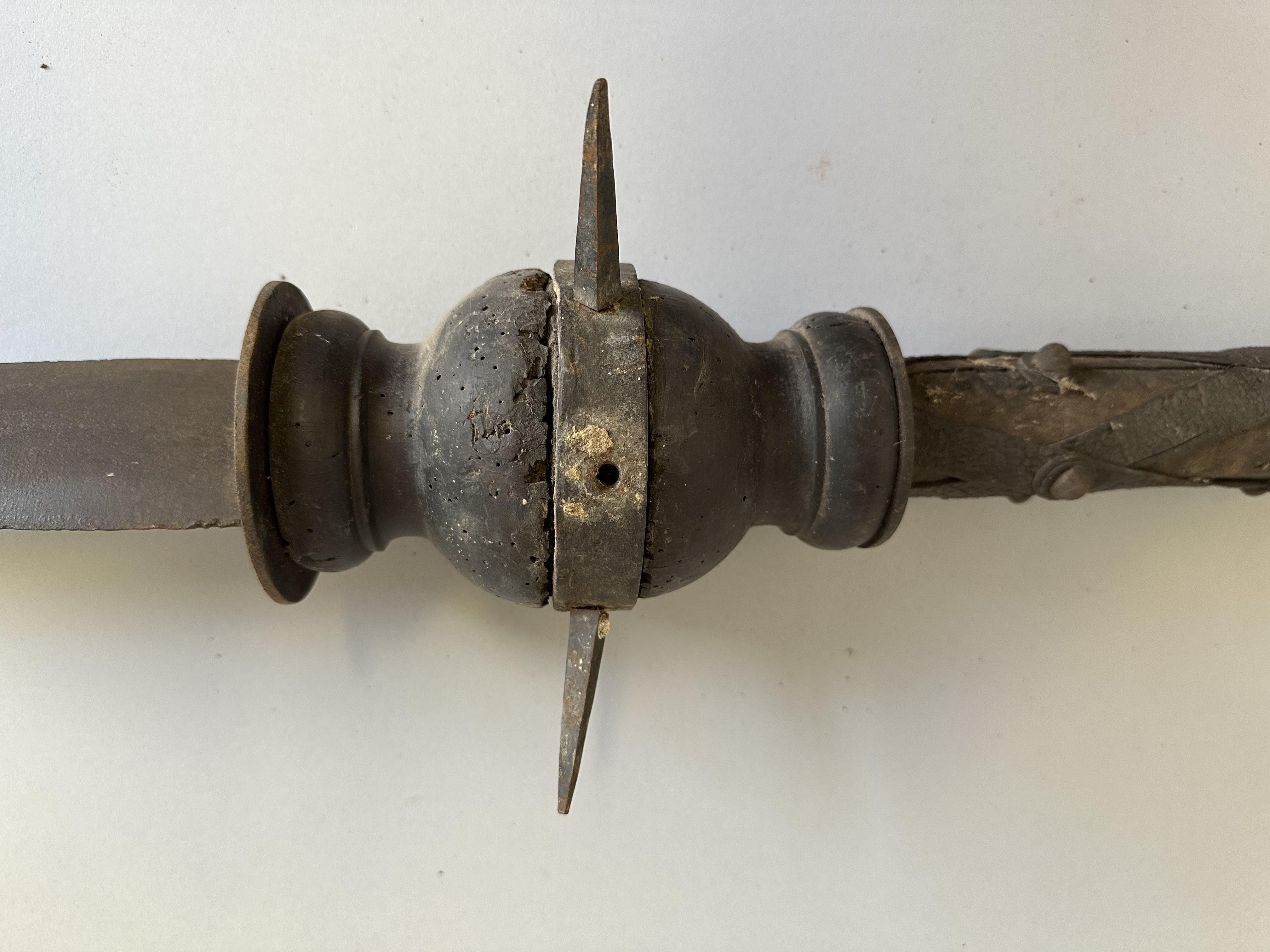 Lot 89 - A SPIKED FLAIL, 17TH CENTURY, AND ANOTHER, IN