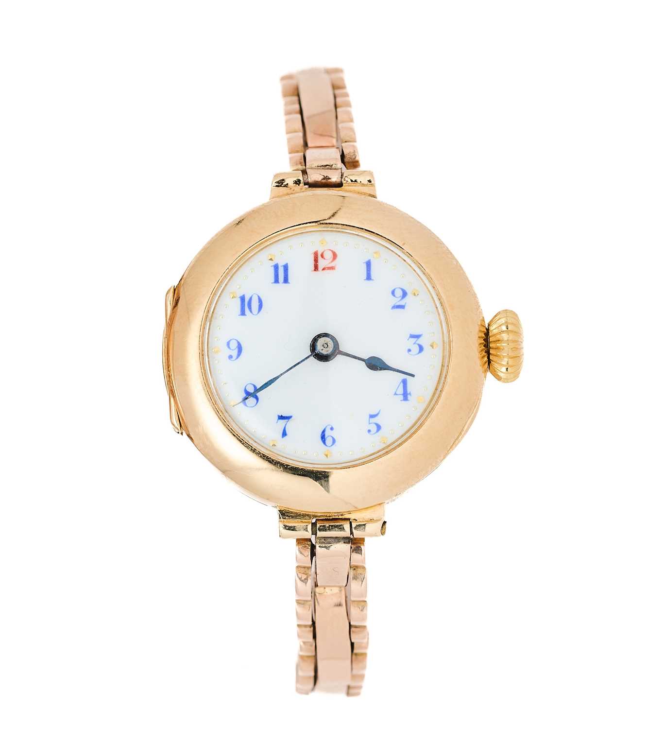 Lot 158 - ROLEX: A SWISS GOLD LADY'S 'WRISTLET' WATCH,