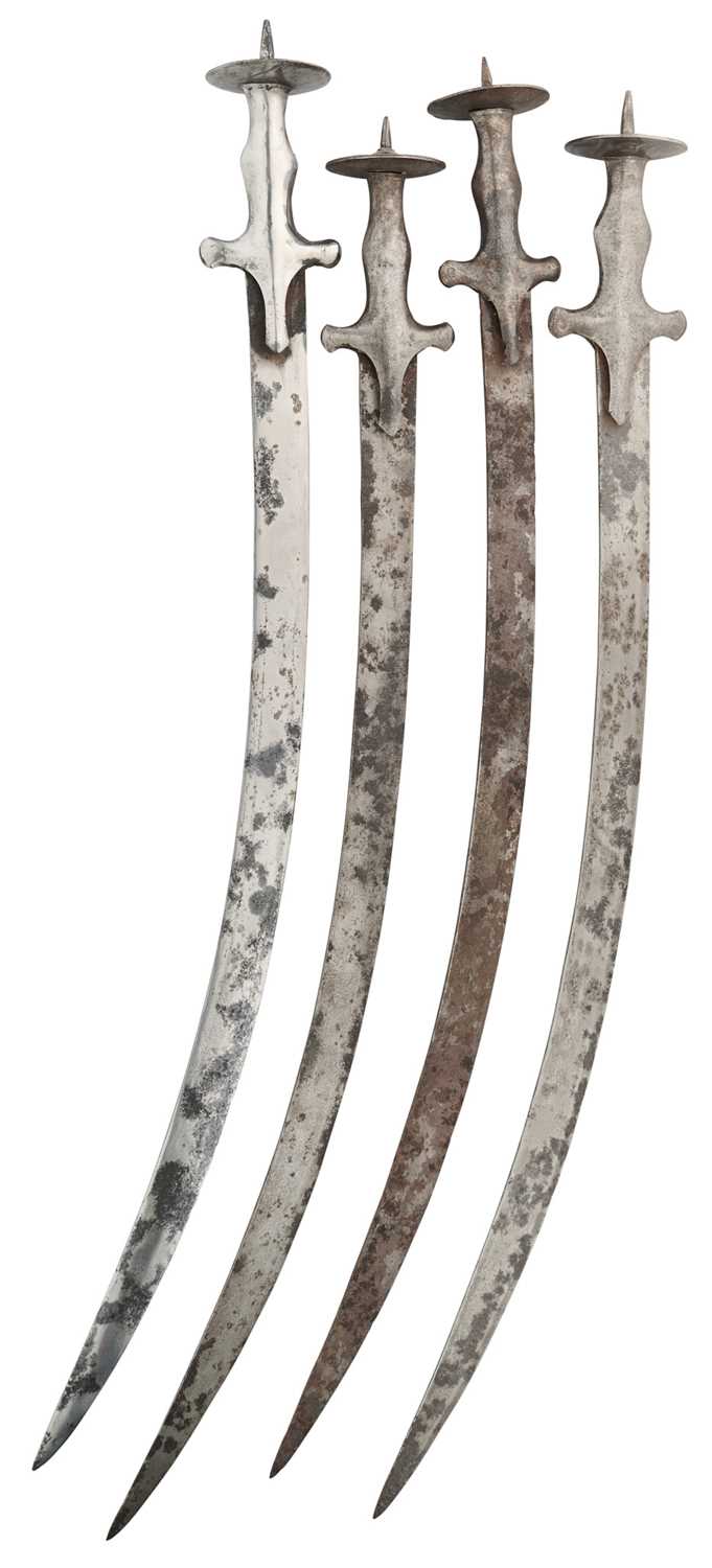 Lot 30 - FOUR INDIAN SWORDS (TALWAR), LATE 19TH/20TH