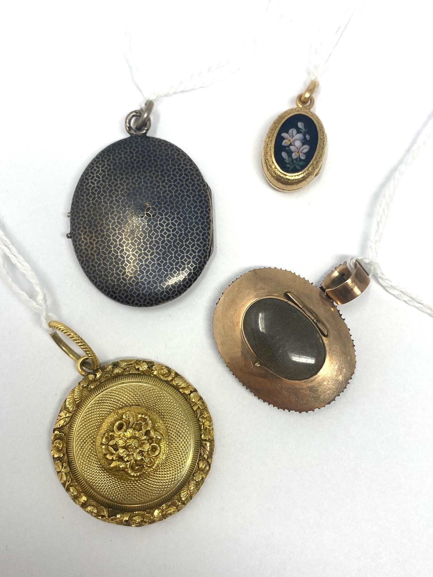 Lot 348 - FOUR ANTIQUE LOCKETS, 1800s AND LATER