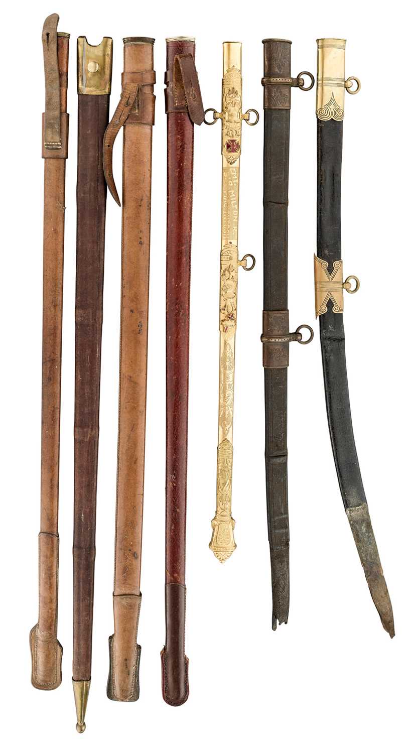 Lot 125 - TWENTY-TWO SWORD SCABBARDS, 19TH/EARLY 20TH