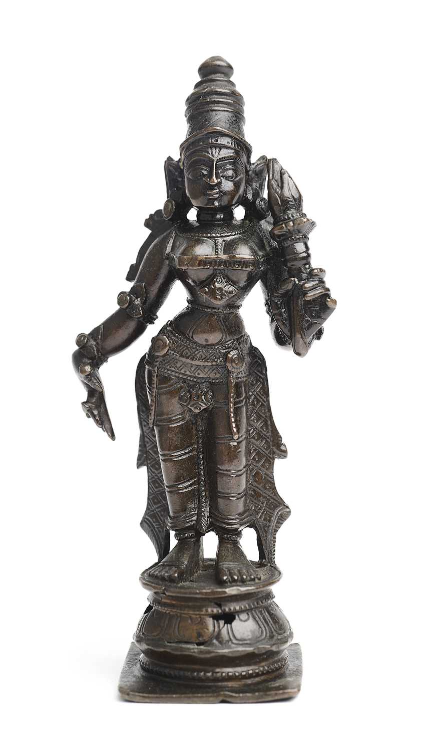 Lot 247 - A BRONZE FIGURE OF SRI DEVI, TAMIL NADU,