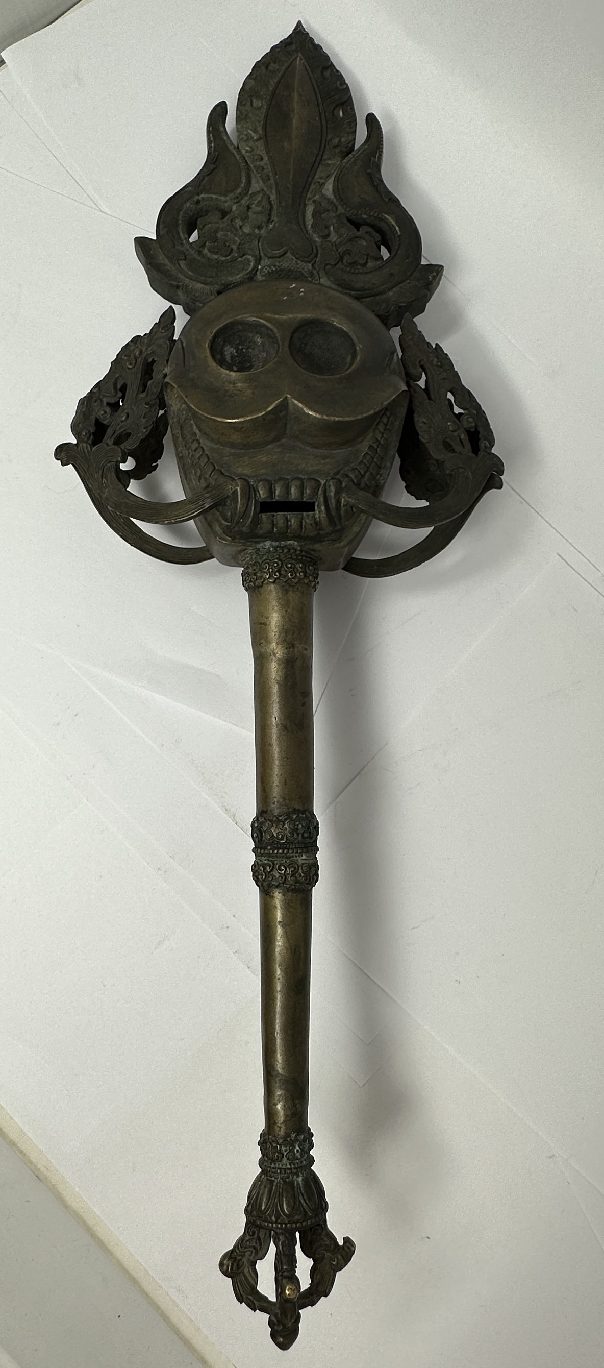 Lot 176 - A RITUAL STAFF (KHATVANGA), TIBET, CIRCA