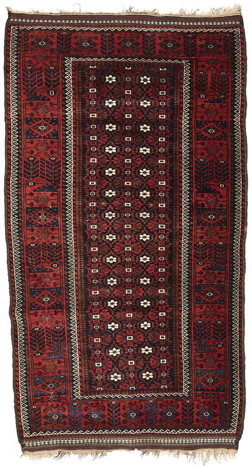 Lot 103 - A BALUCH TIMURI LONG RUG, BALUCHISTAN, MID