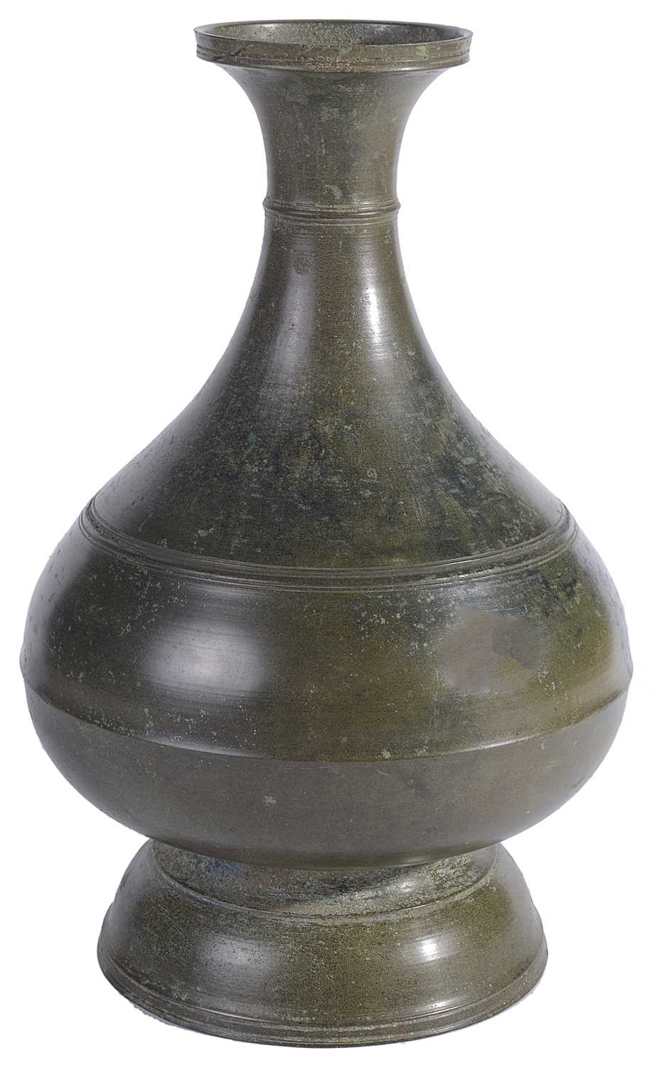 Lot 388 - A KHMER BRONZE BOTTLE, CAMBODIA, CIRCA 12TH
