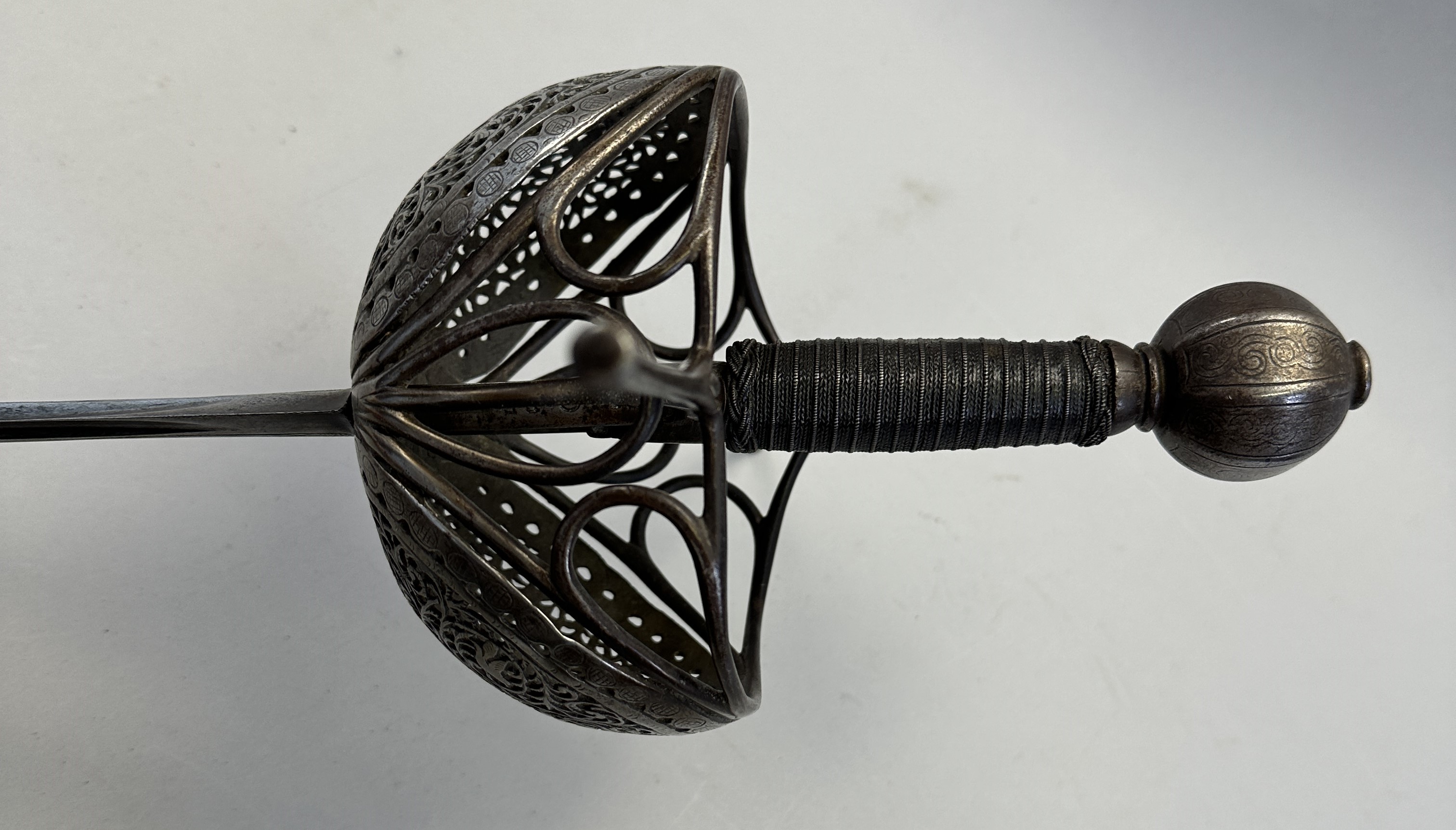 Lot 158 - A FINE CUP-HILT RAPIER, CIRCA 1640, BRESCIAN