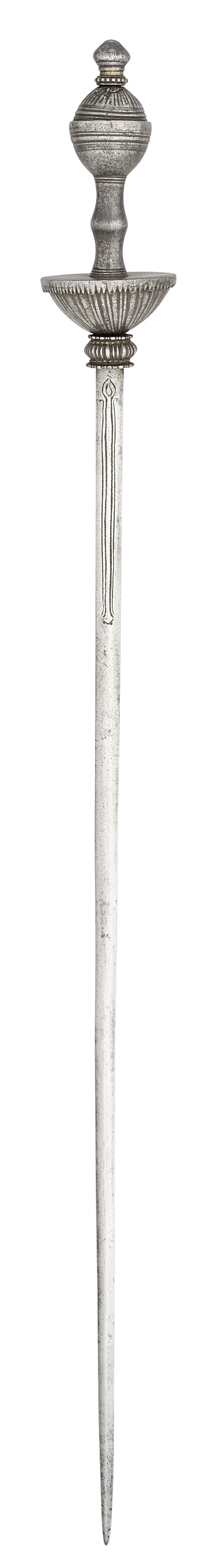 Lot 40 - A FINE INDIAN RAPIER, 16TH/17TH CENTURY,