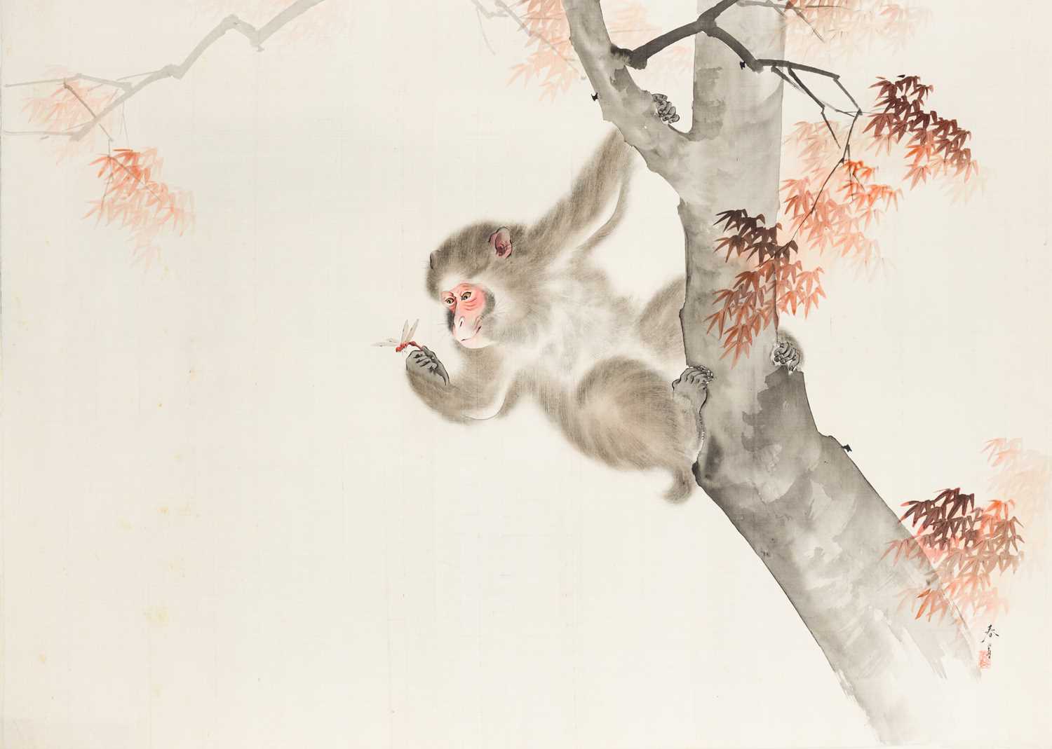 Lot 80 - A JAPANESE PAINTING OF A MACAQUE^ BY KAWABATA