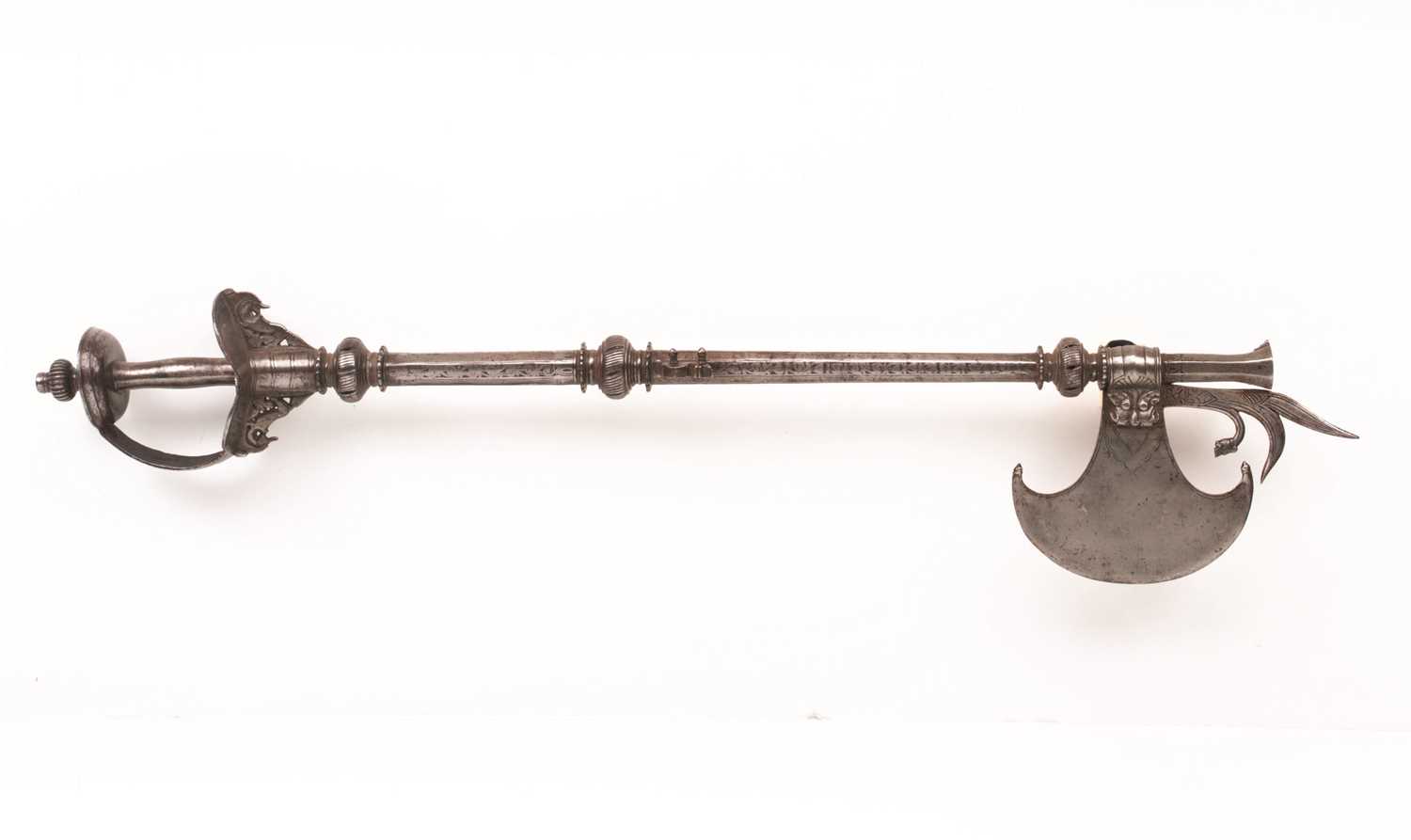 Lot 26 - A FINE AND RARE SOUTH INDIAN COMBINED AXE AND