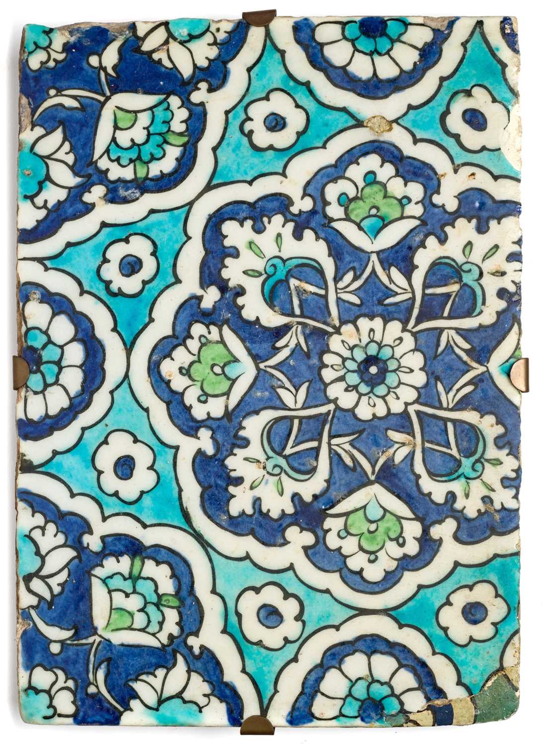 Lot 244 - A DAMASCUS TILE^ OTTOMAN SYRIA^ CIRCA