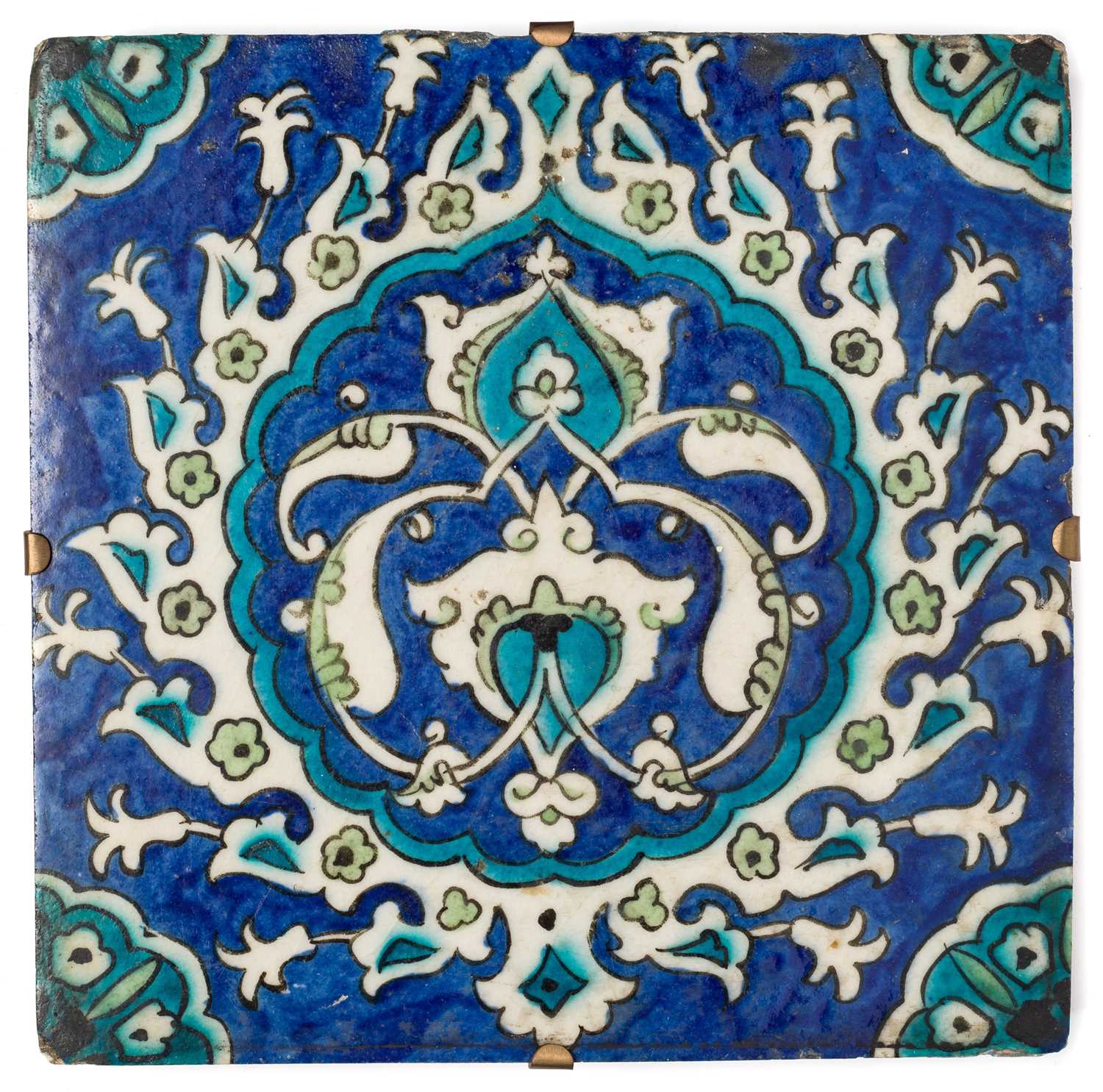 Lot 254 - A DAMASCUS TILE^ OTTOMAN SYRIA^ CIRCA