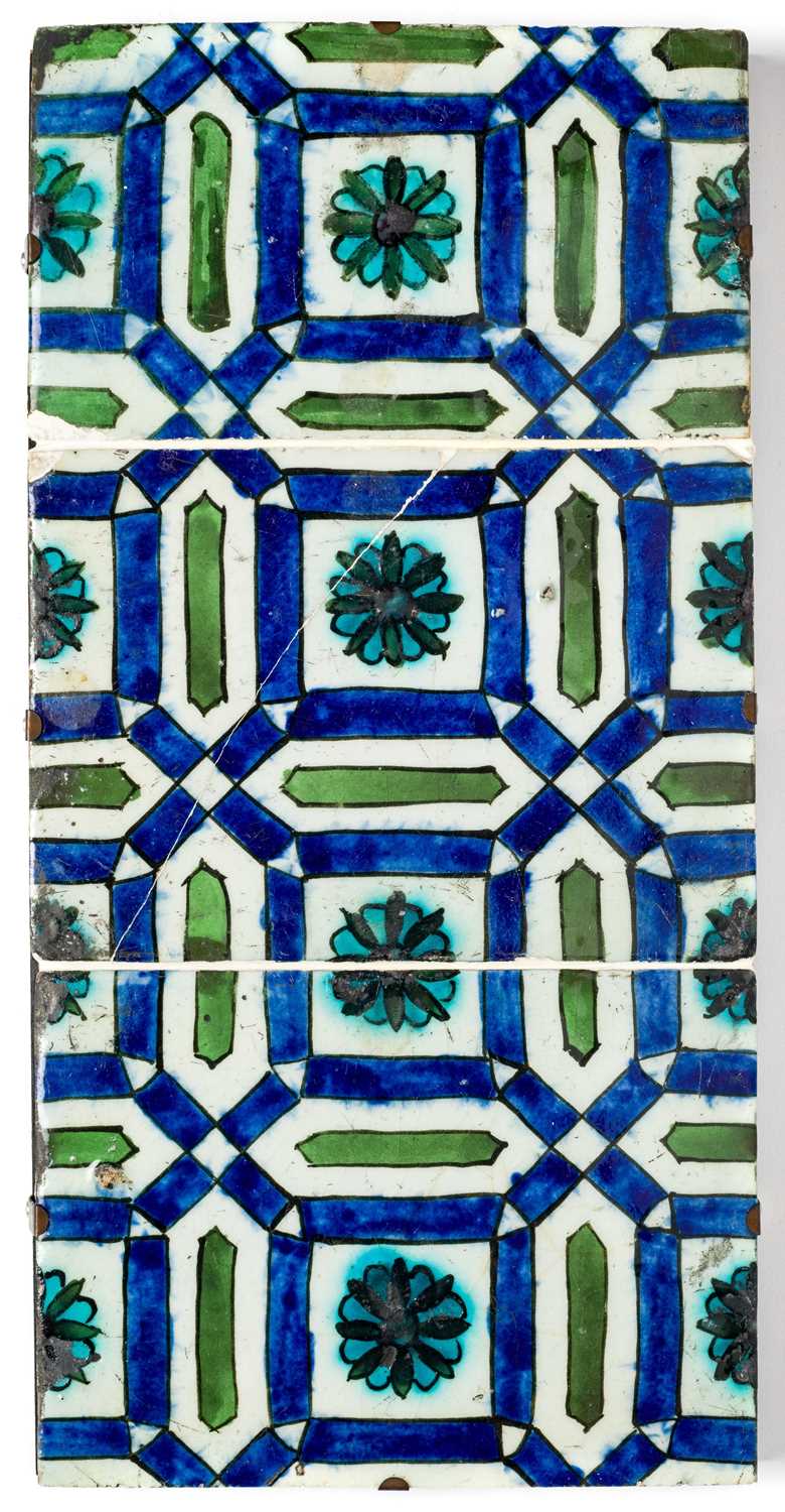 Lot 257 - A PANEL OF DAMASCUS TILE FRAGMENTS^ OTTOMAN
