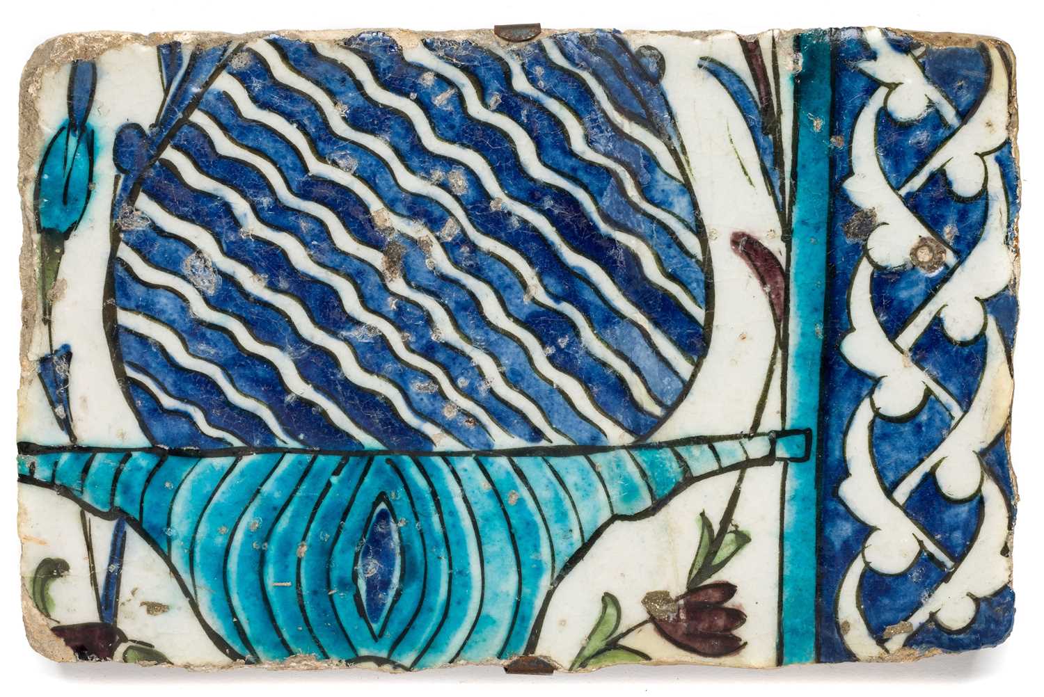 Lot 265 - A DAMASCUS TILE FRAGMENT^ OTTOMAN SYRIA^