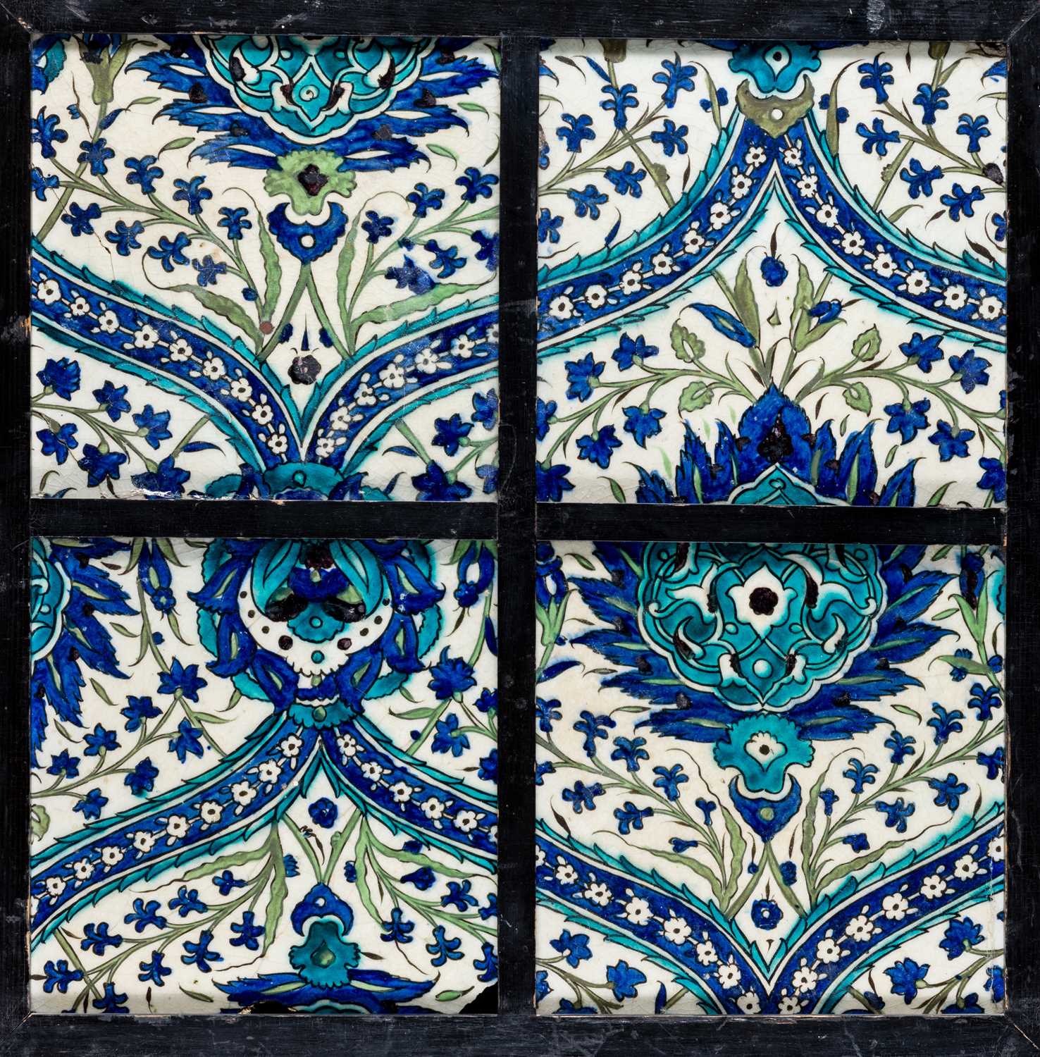 Lot 277 - A PANEL OF FOUR DAMASCUS TILES^ OTTOMAN