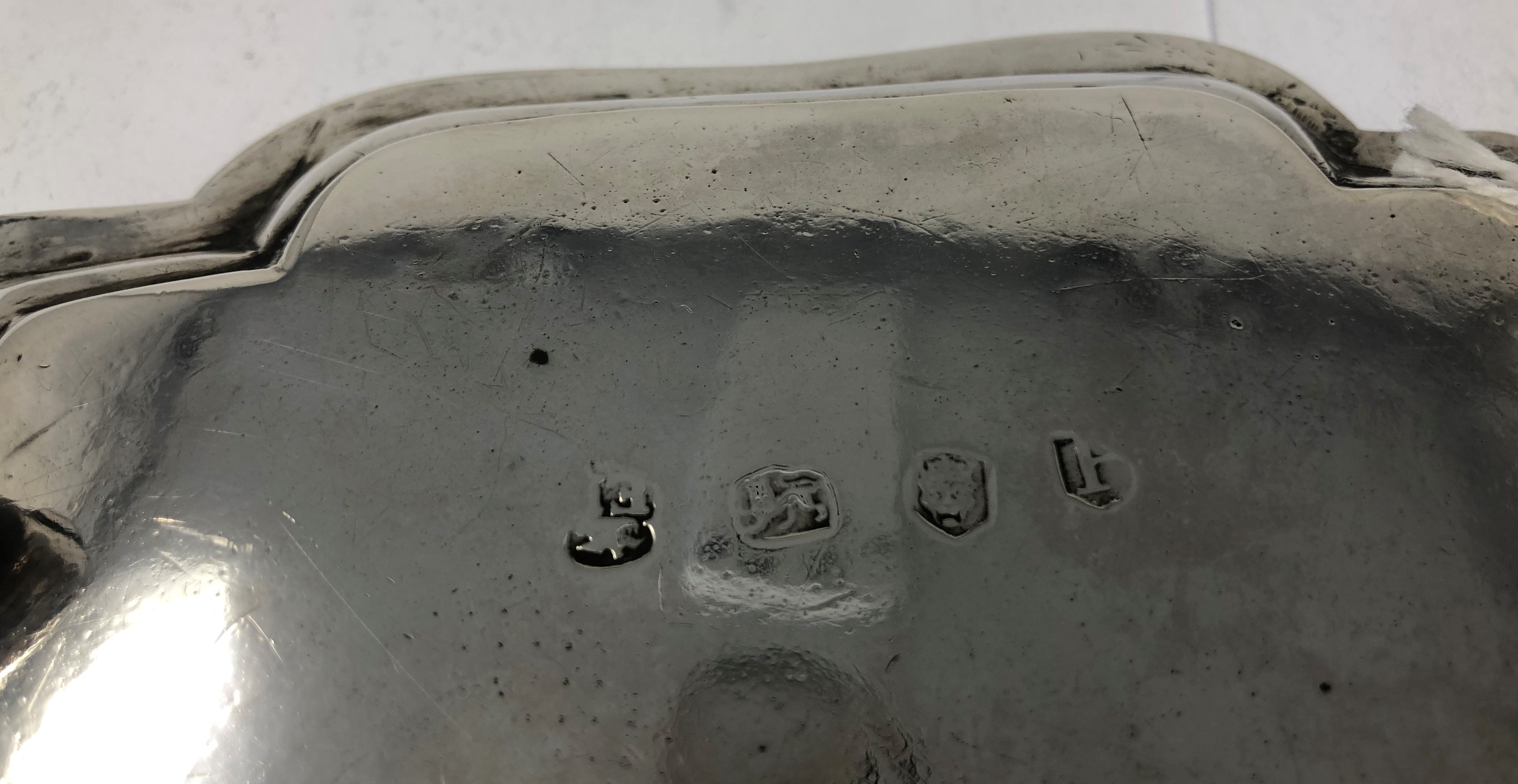 Lot 405 - A GEORGE II SILVER SALVER^ EDWARD FELINE^