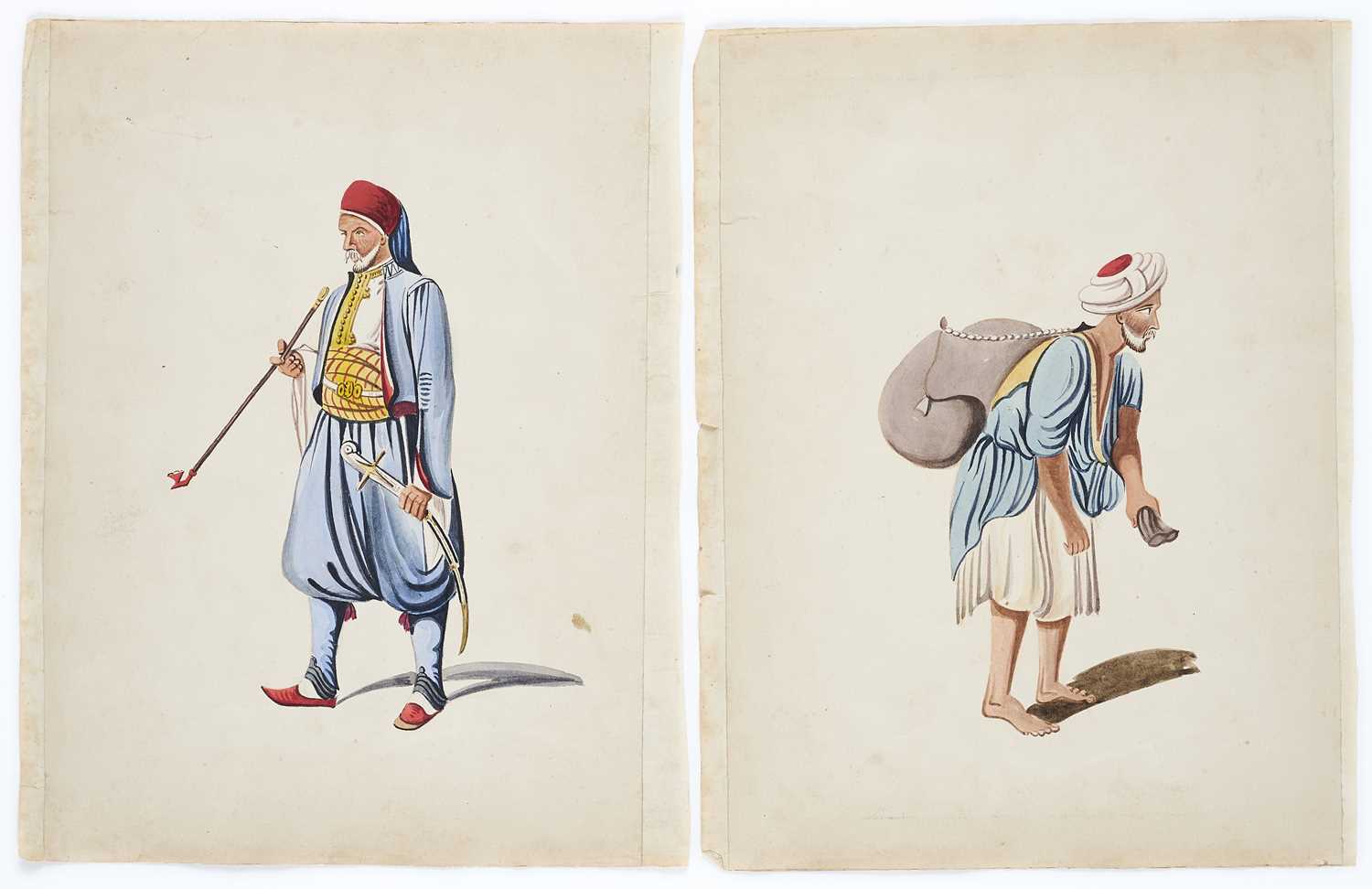 Lot 110 - FIVE OTTOMAN FIGURES STUDIES, TURKEY, CIRCA