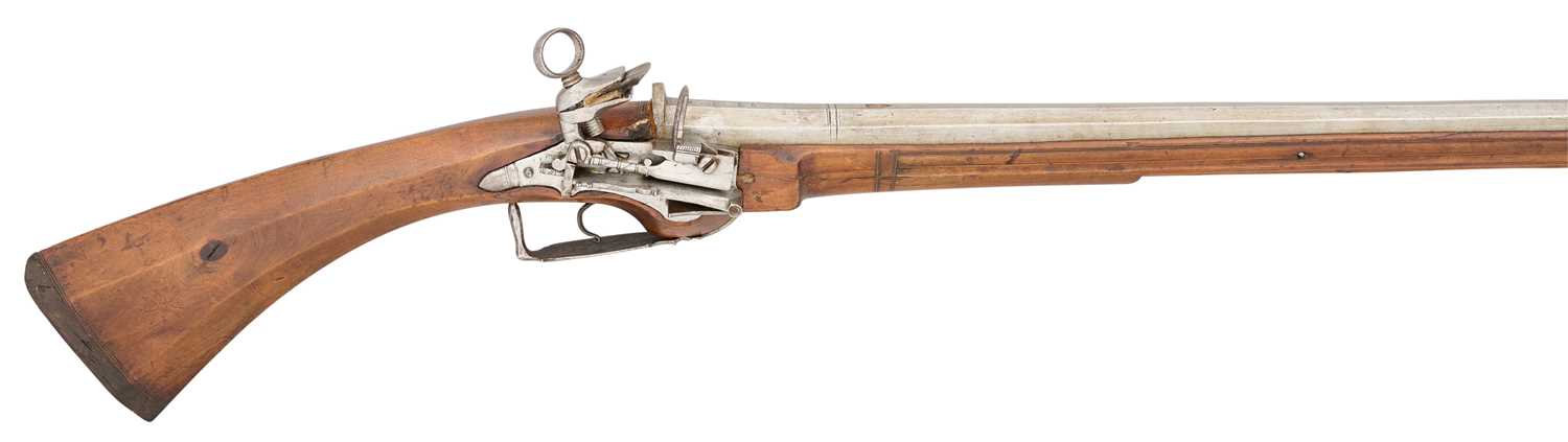 Lot 272 - A RARE 20 BORE ITALIAN MIQUELET-LOCK MUSKET,