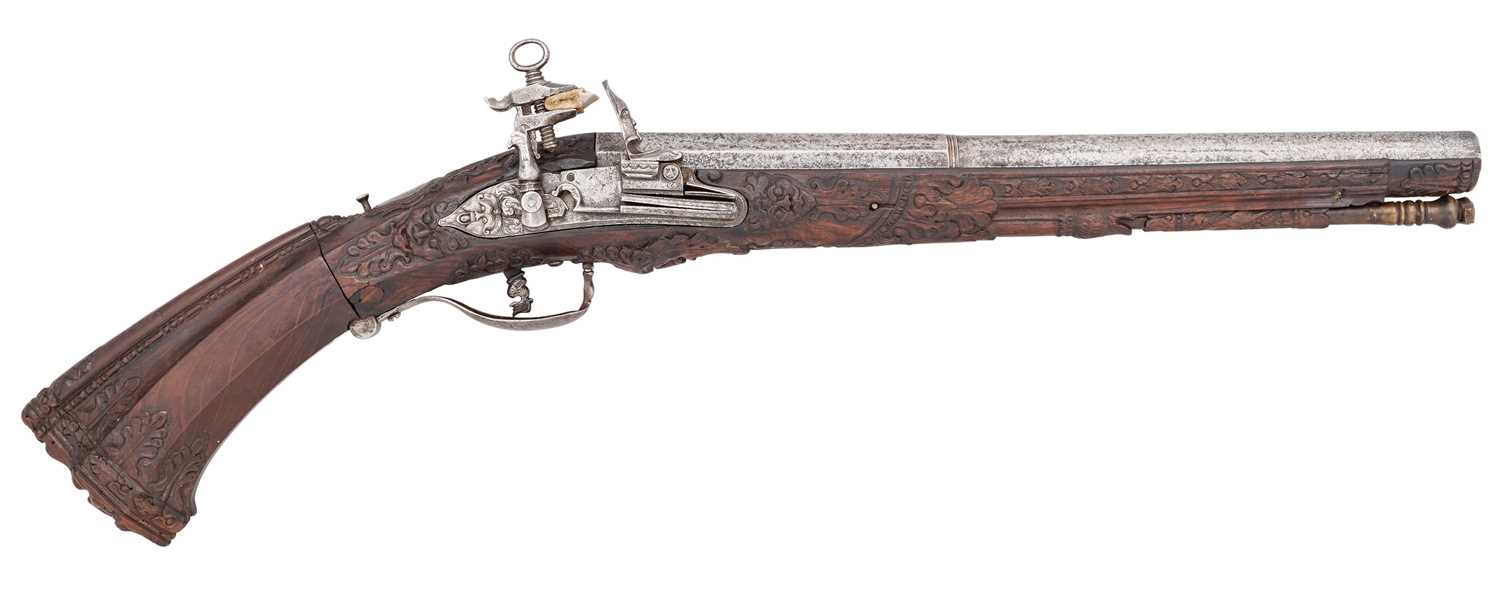 Lot 273 - A 5 BORE ITALIAN ROMAN-LOCK CARBINE, LATE