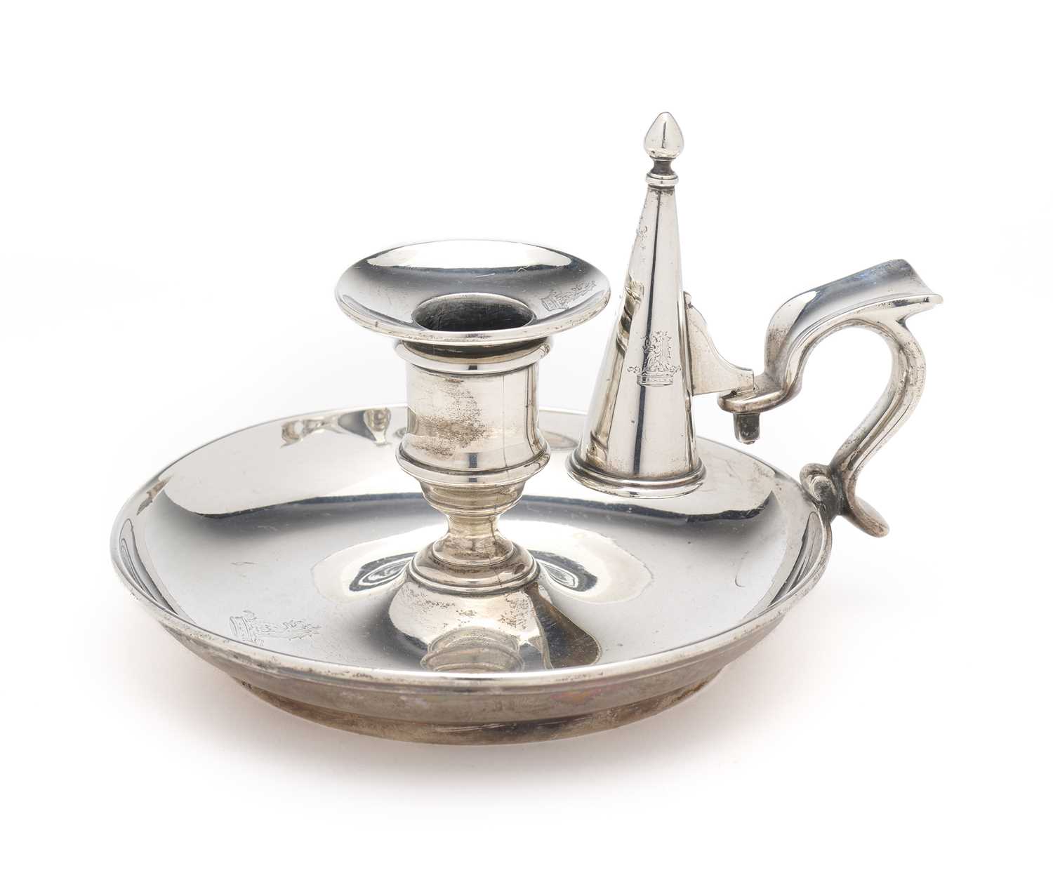 Lot 142 - A VICTORIAN SILVER CHAMBERSTICKS, R. & S.