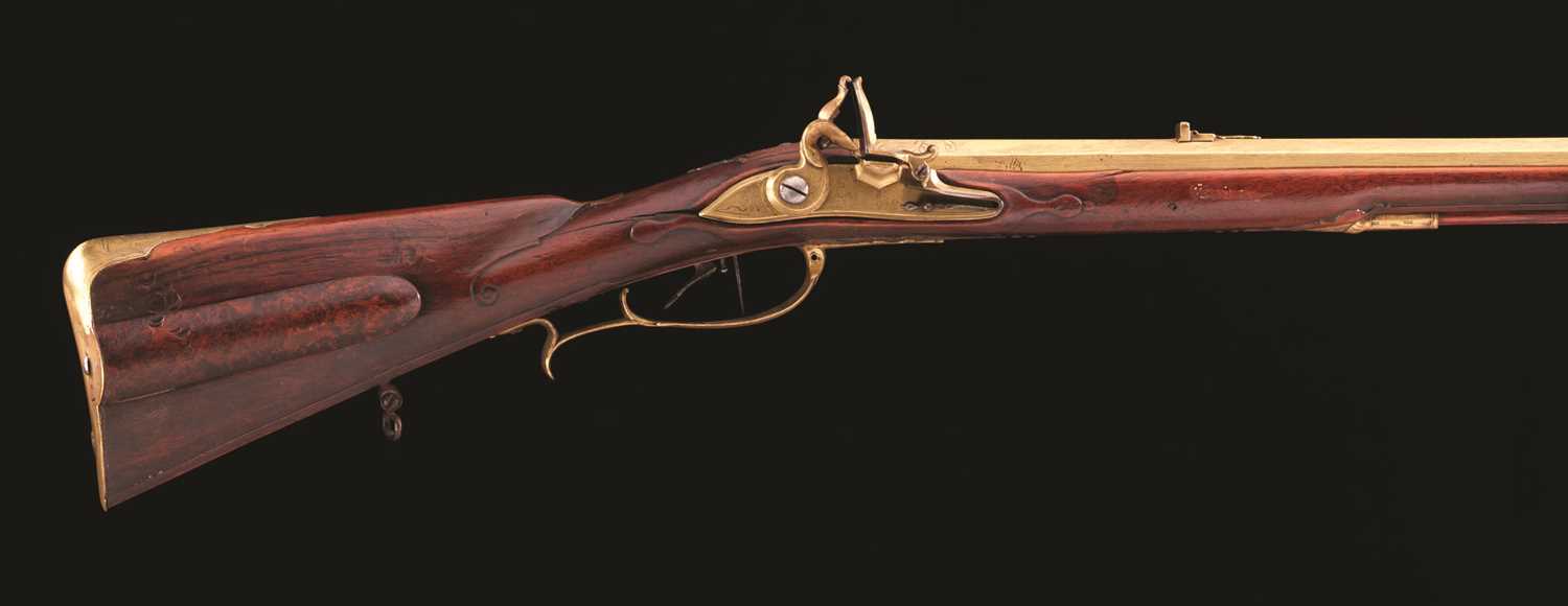 Lot 150 - A GERMAN FLINTLOCK SPORTING RIFLE