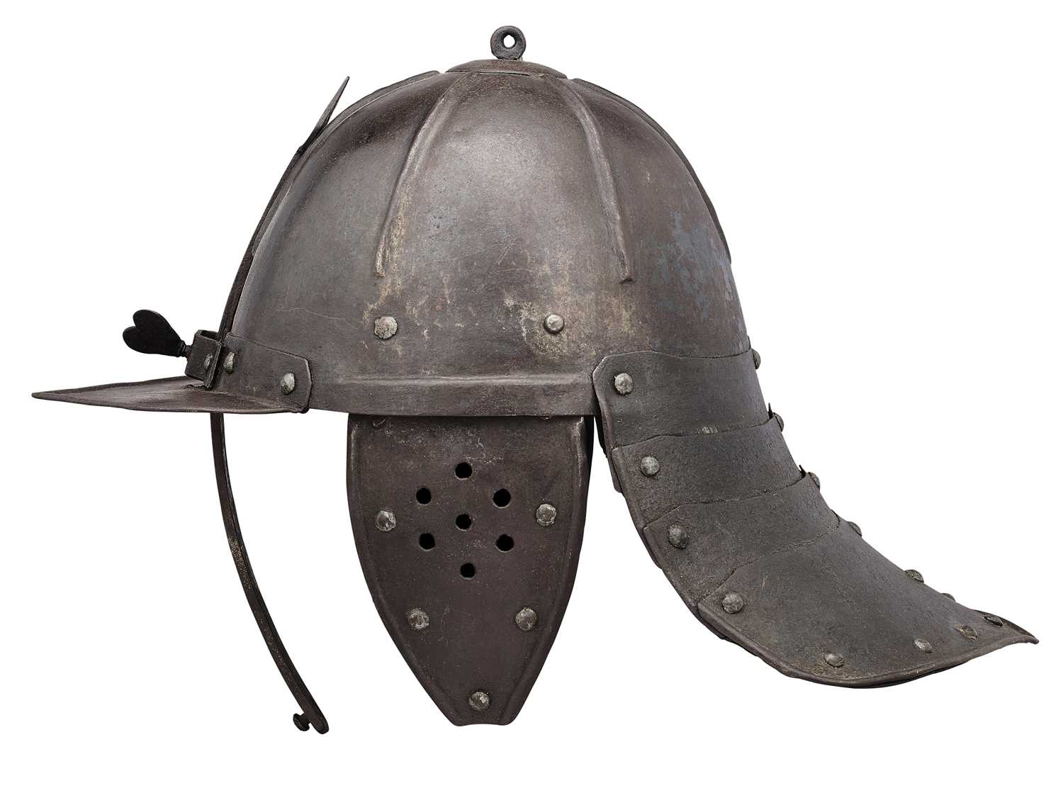 Lot 210 - A LOBSTER-TAIL POT HELMET, SECOND QUARTER OF