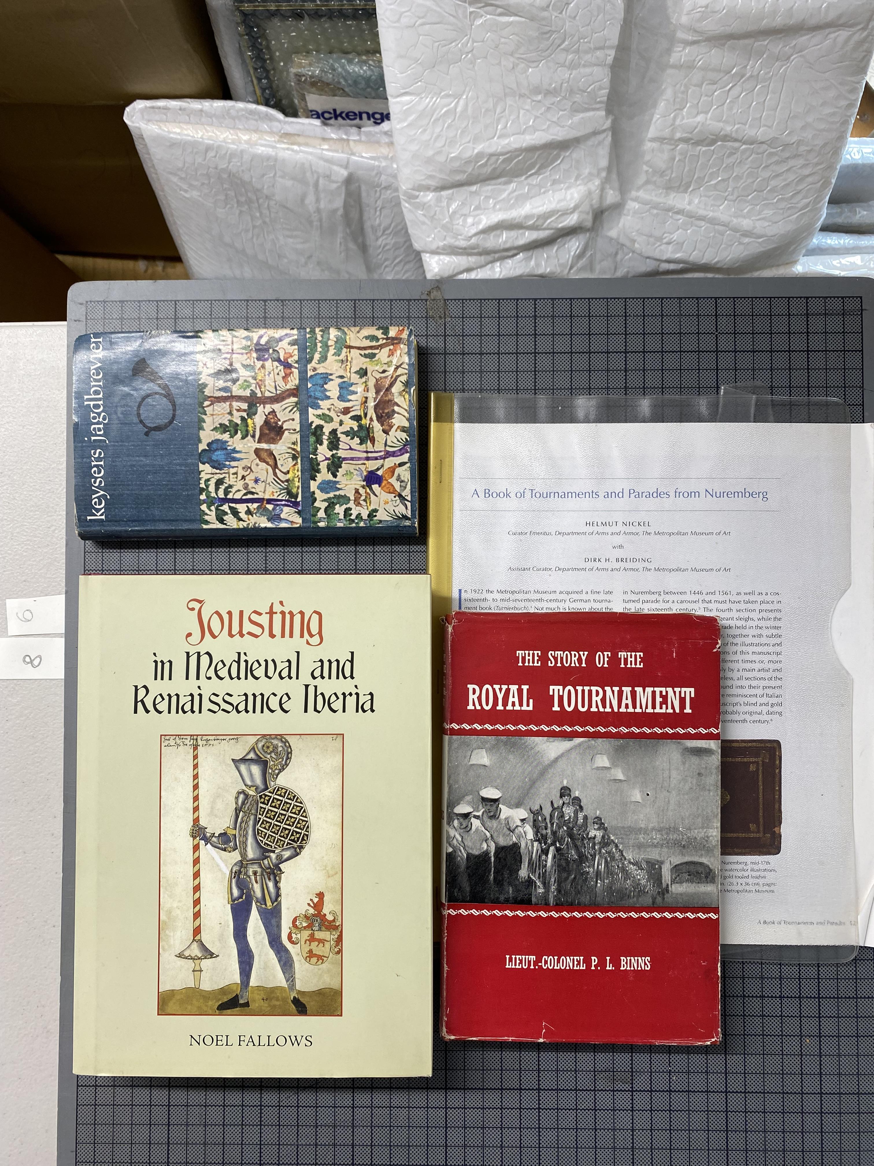 Lot 750 - FALLOWS, NOEL: JOUSTING IN MEDIEVAL AND