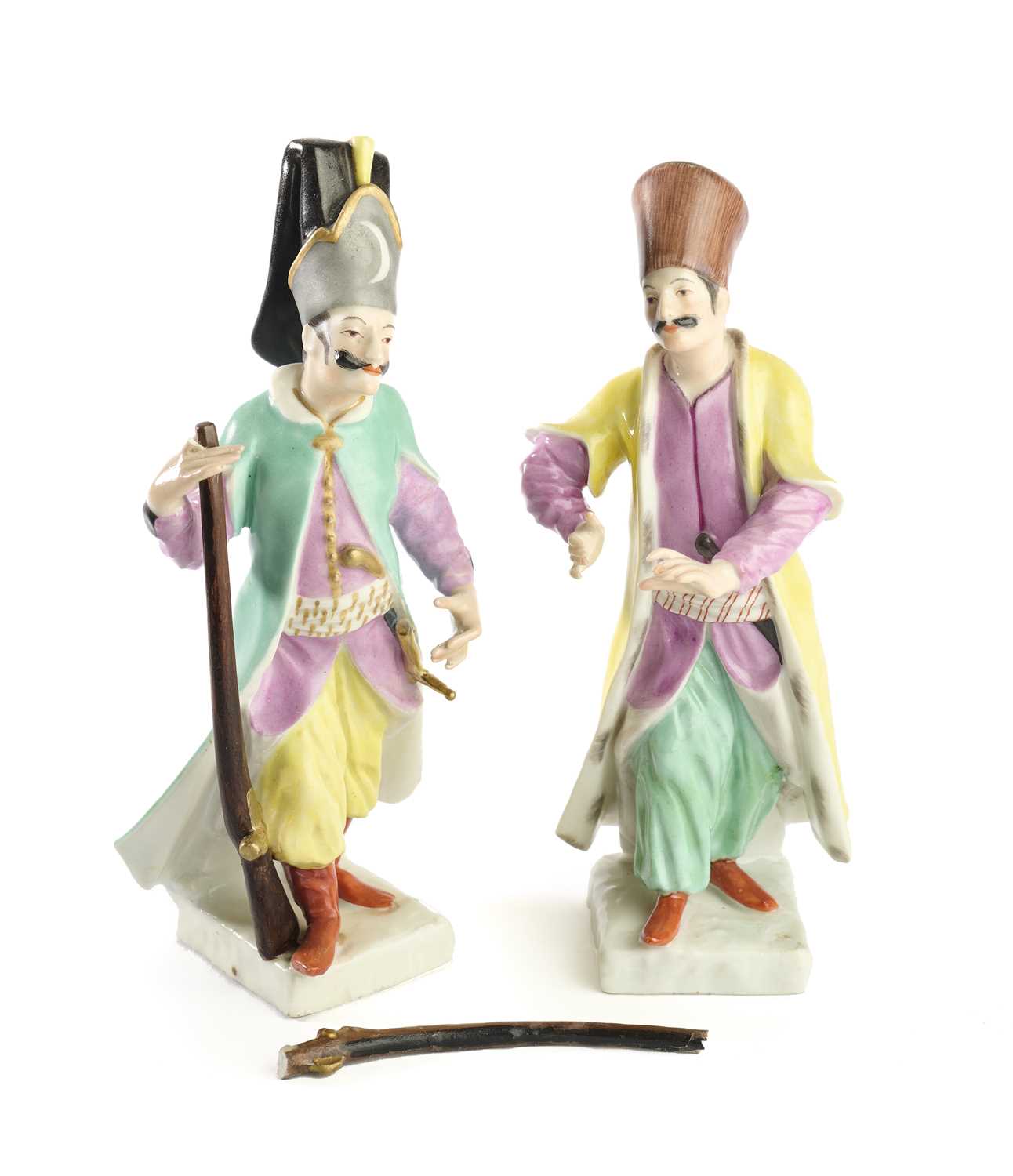 Lot 126 - A PAIR OF PORCELAIN FIGURES OF OTTOMAN