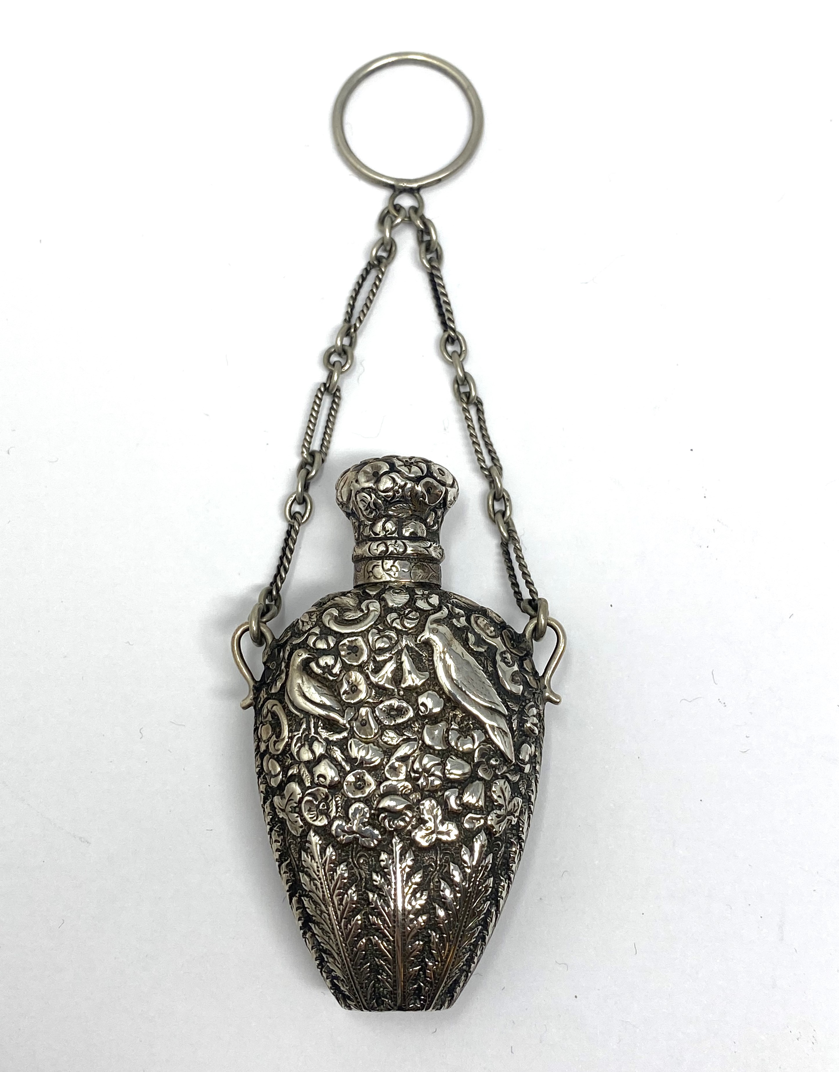 Lot 180 - A VICTORIAN SILVER SCENT FLASK, GEORGE BRACE,