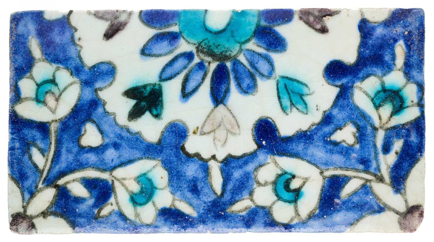 Lot 181 - A SMALL DAMASCUS TILE, OTTOMAN SYRIA, 18TH