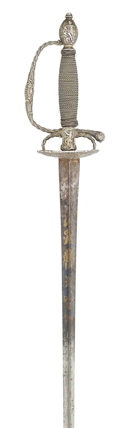 Lot 146 - A CONTINENTAL SILVER-HILTED SMALL-SWORD,