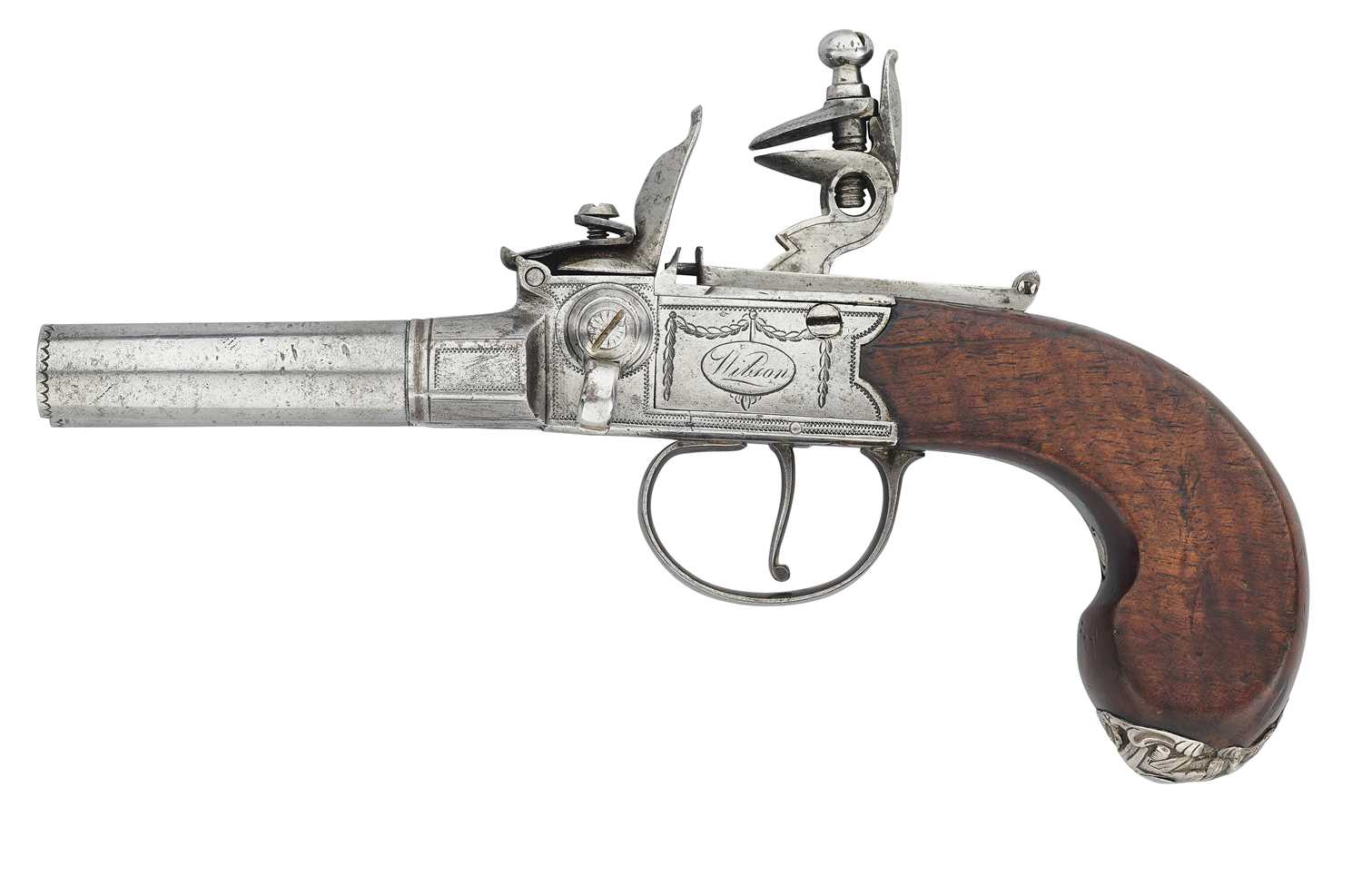 Lot 384 - A 60 BORE FLINTLOCK BOX-LOCK SIDE-BY-SIDE