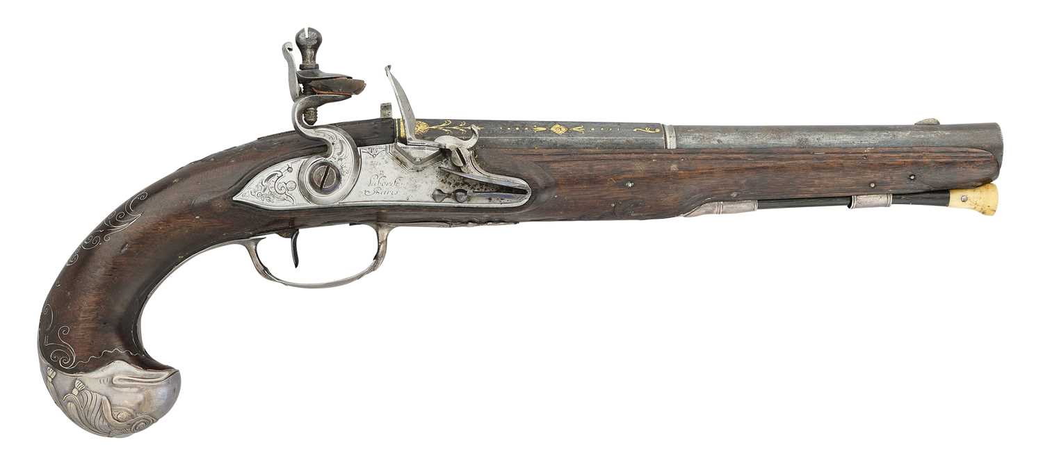 Lot 358 - A FRENCH 23 BORE FLINTLOCK SILVER-MOUNTED