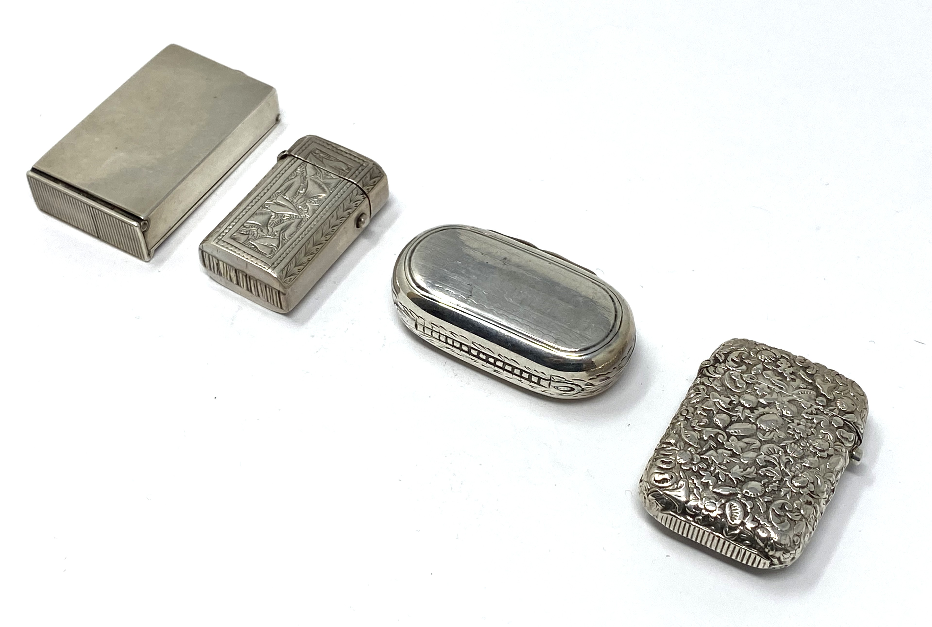 Lot 7 - FOUR VICTORIAN SILVER VESTA CASES, GEORGE