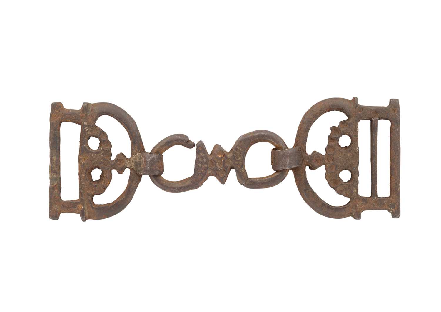 Lot 664 - TWO NORTH INDIAN IRON BELT BUCKLES, 19TH