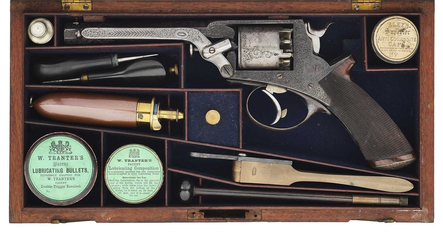 Lot 427 - A FINE CASED 54-BORE PERCUSSION TRANTER