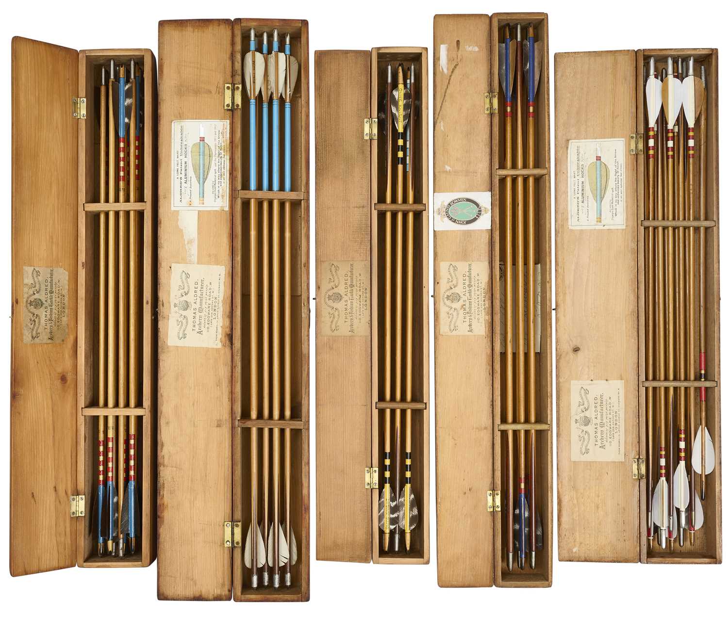 Lot 88 - FIVE CASES OF ALDRED ARROWS, 19TH-20TH