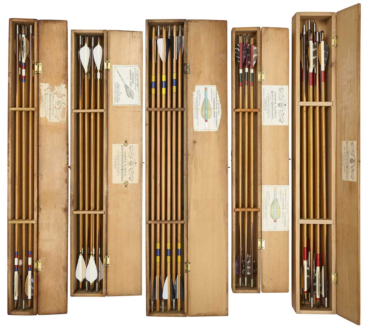Lot 89 - FIVE CASES OF ALDRED ARROWS, 19TH-20TH
