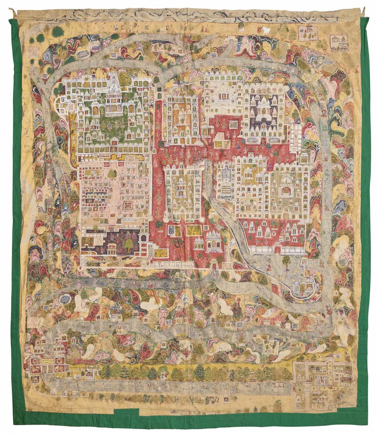 Lot 250 - A JAIN PILGRIMAGE HANGING (PATA), GUJARAT,