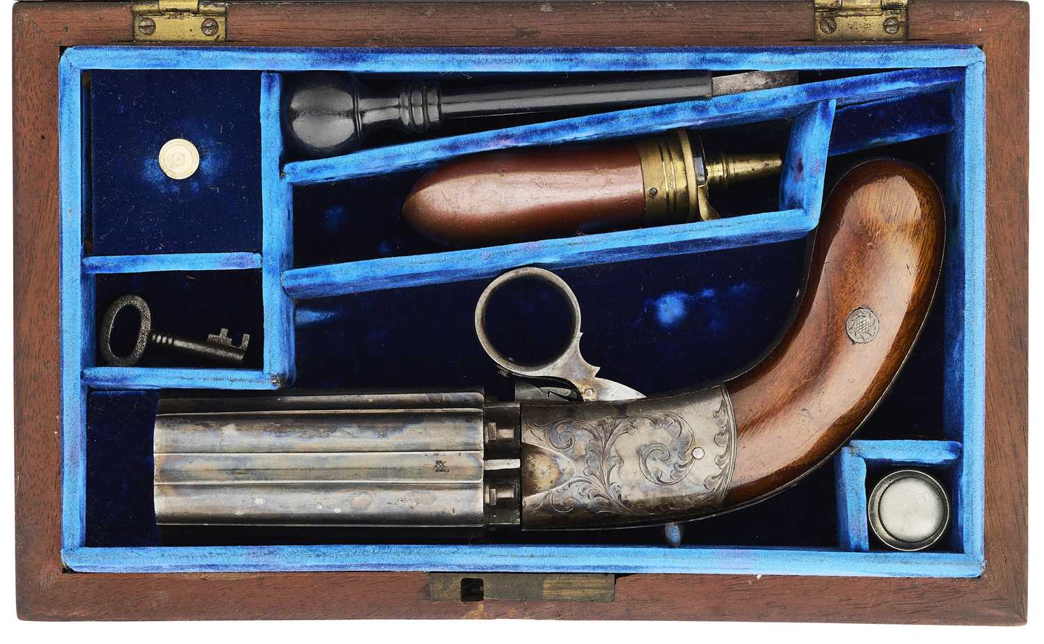 Lot 430 - A CASED 80 BORE PERCUSSION J.R. COOPER