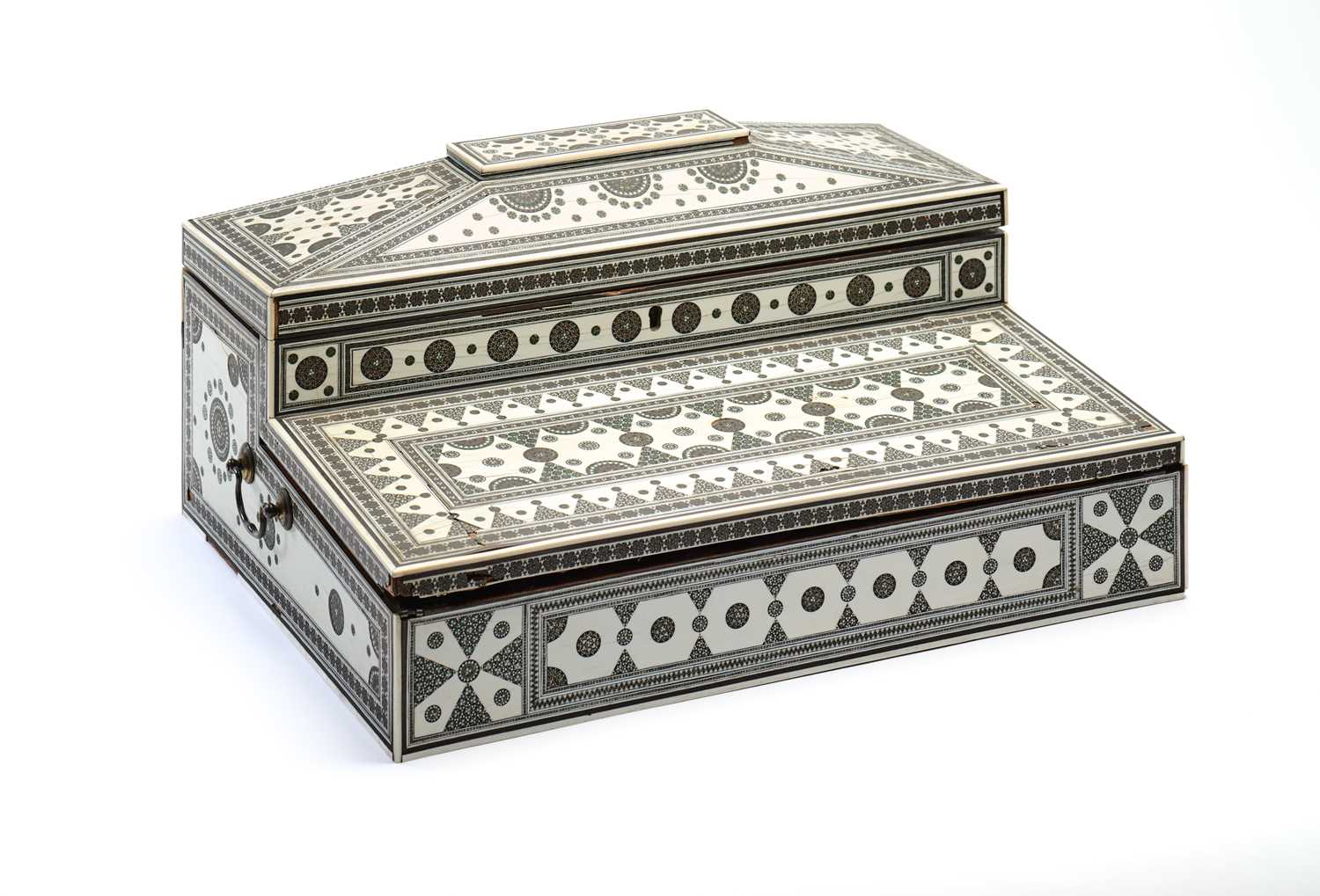 Lot 126 - A SADELI WORK WRITING BOX, BOMBAY (MUMBAI),